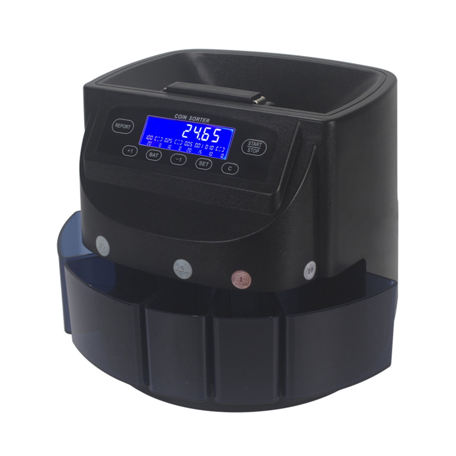 Thehsnt Coin Counter Machine with LCD Screen, 500 Coins Capacity ...