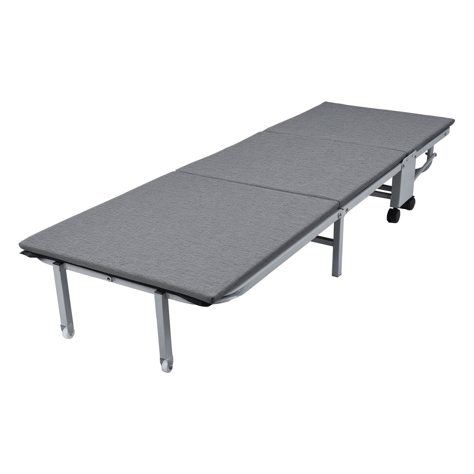 Thehsnt Foldable Bed, Glamping Cot with Sleeping Pad, 3-Fold Guest Bed ...
