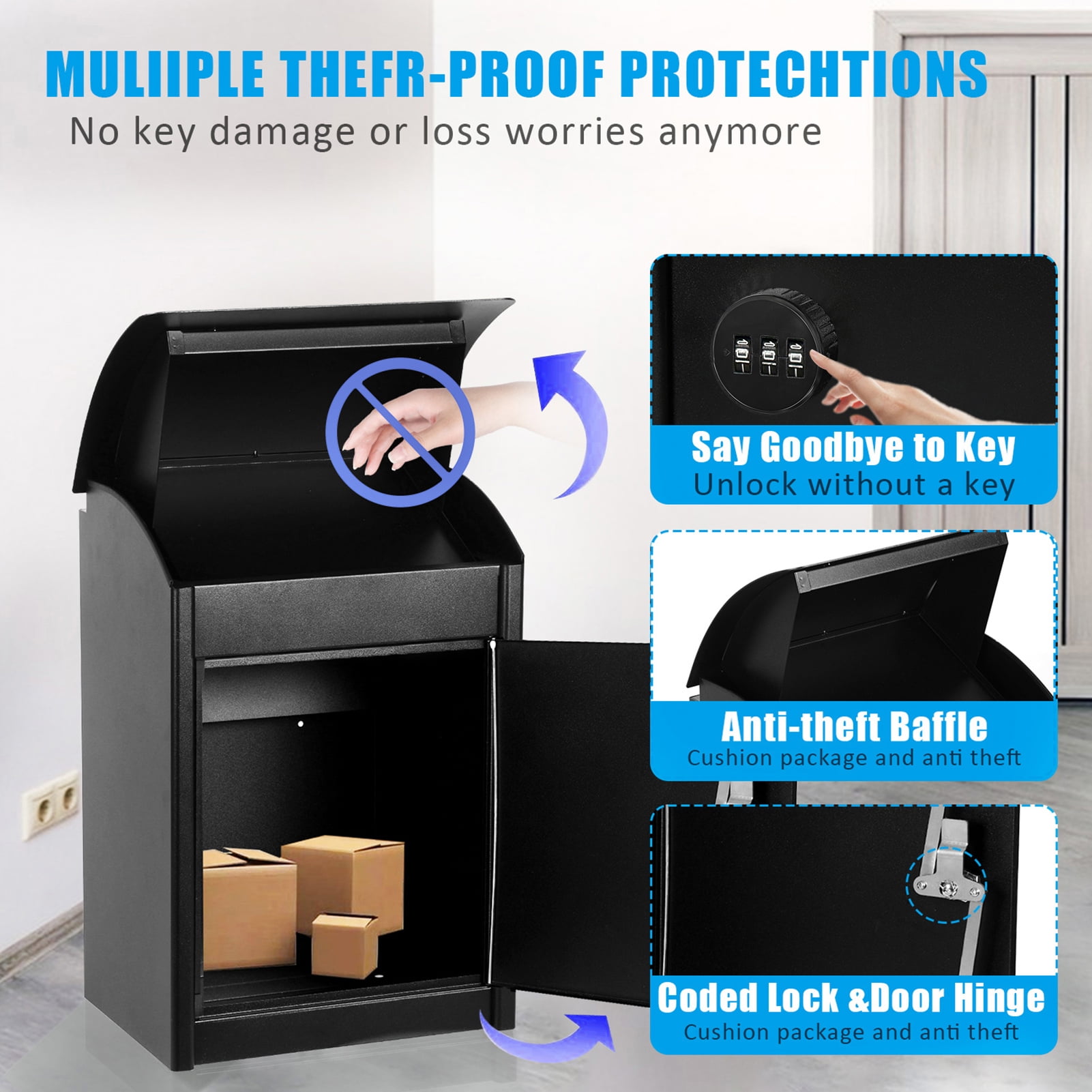 Thehsnt Package Delivery Box for Outside, Extra Large Mailbox for ...