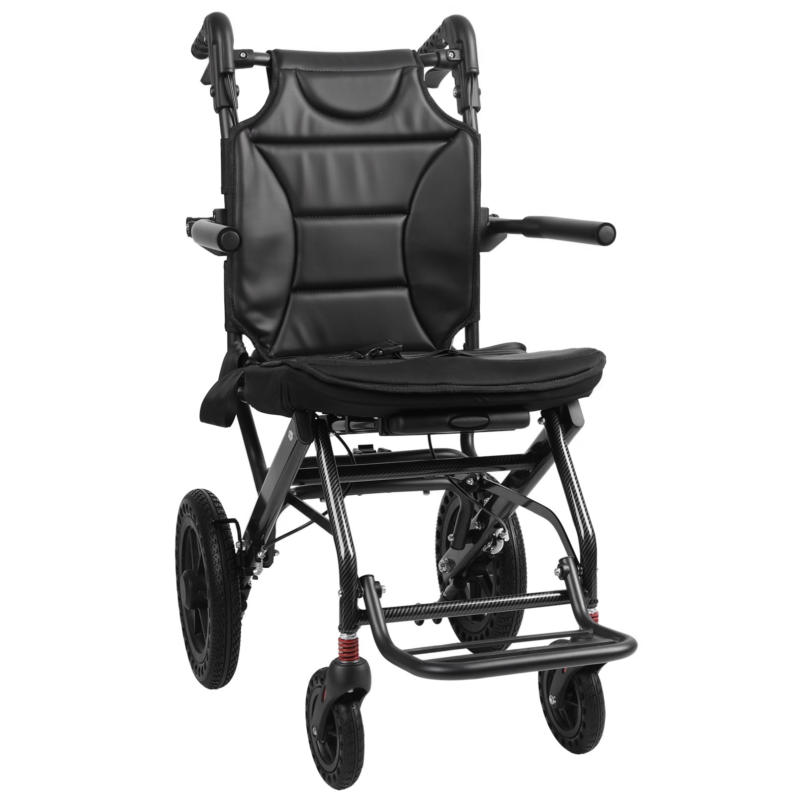 Thehsnt Portable Folding Transport Wheelchair, Ultra-Light Wheelchair ...