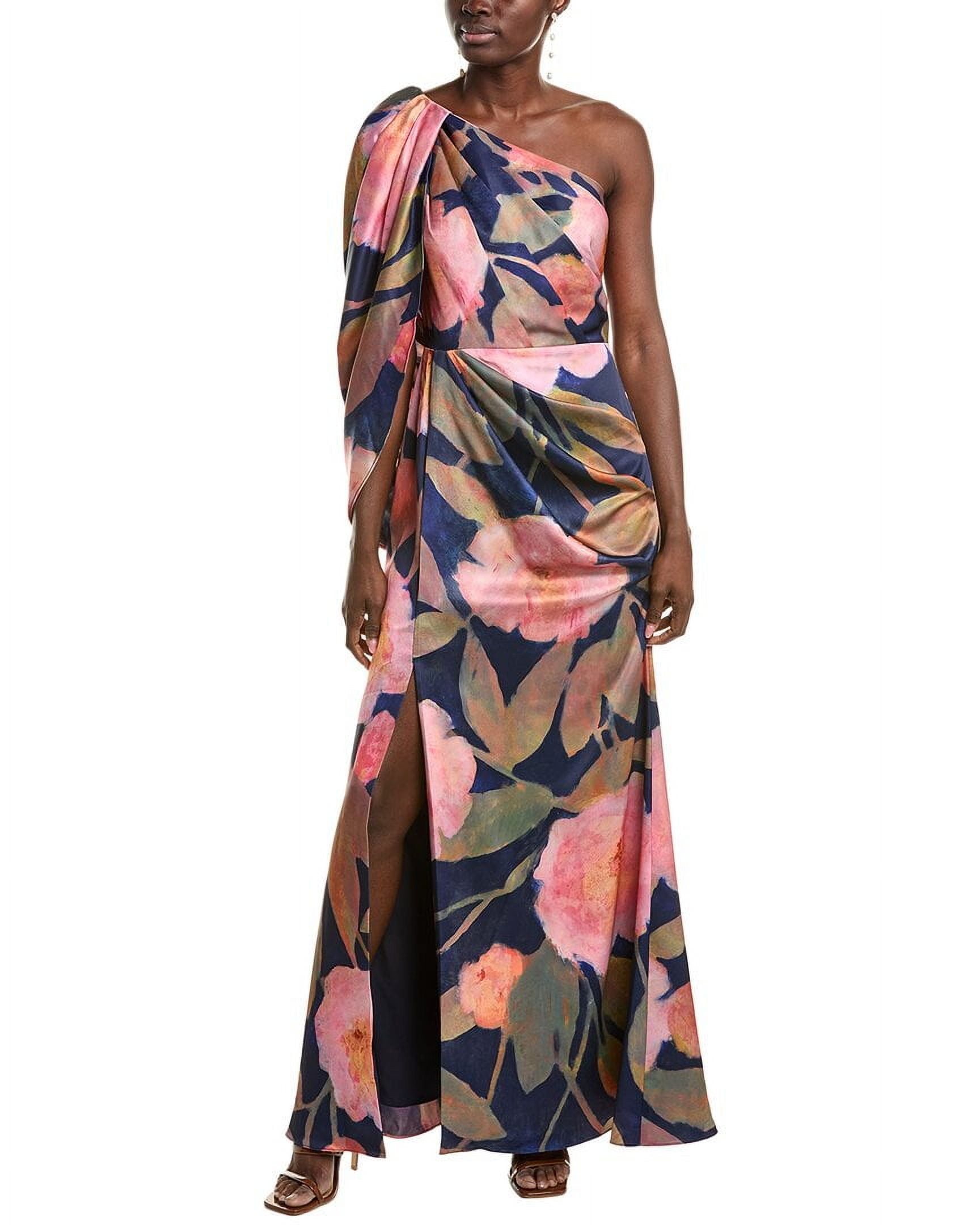 Theia womens Abby One-Shoulder Gown, 4, Blue - Walmart.com