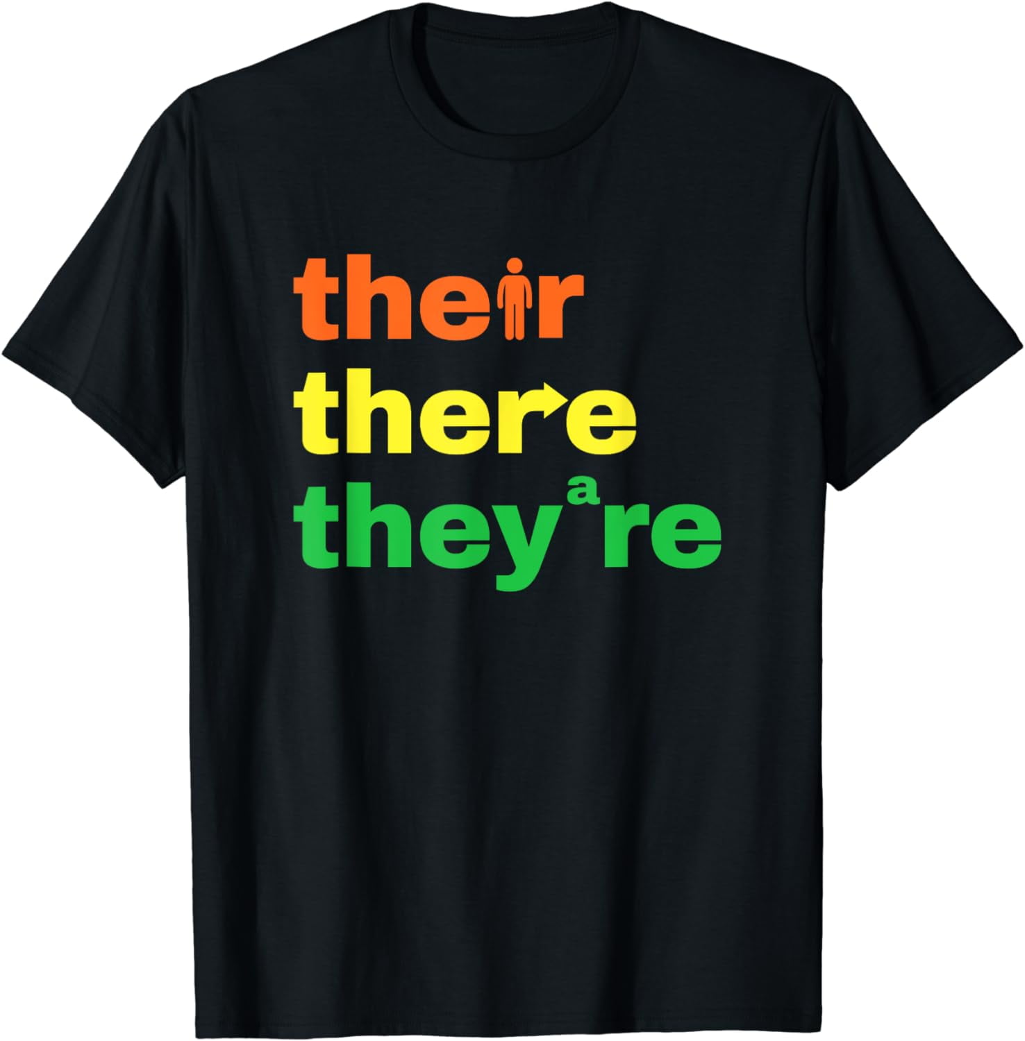 Their There They're Grammar Nerd Funny English Teacher Joke T-Shirt ...