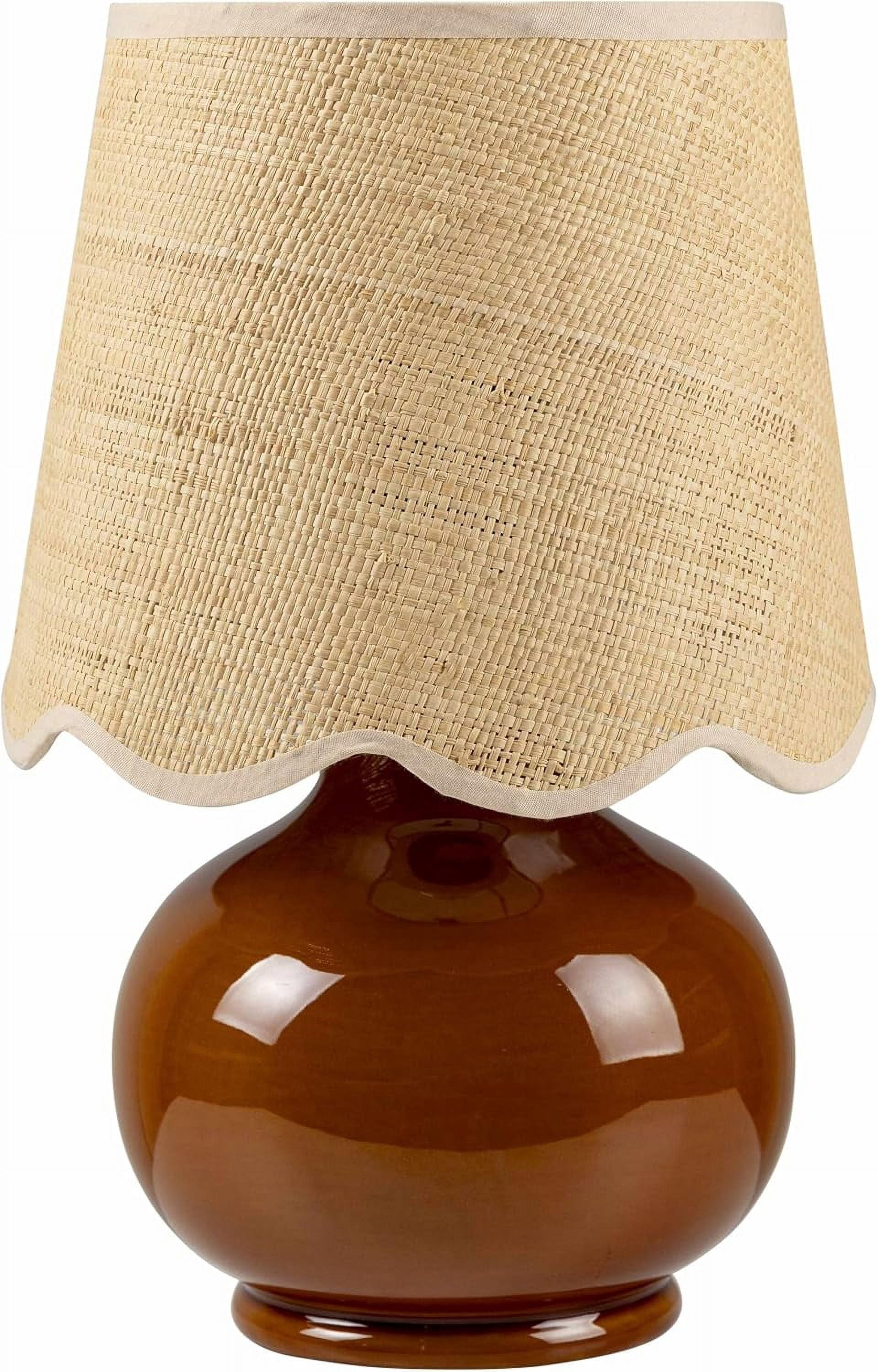 Theisseil Boho Ceramic Bedside Table Lamp for Bedroom Nightstand and ...