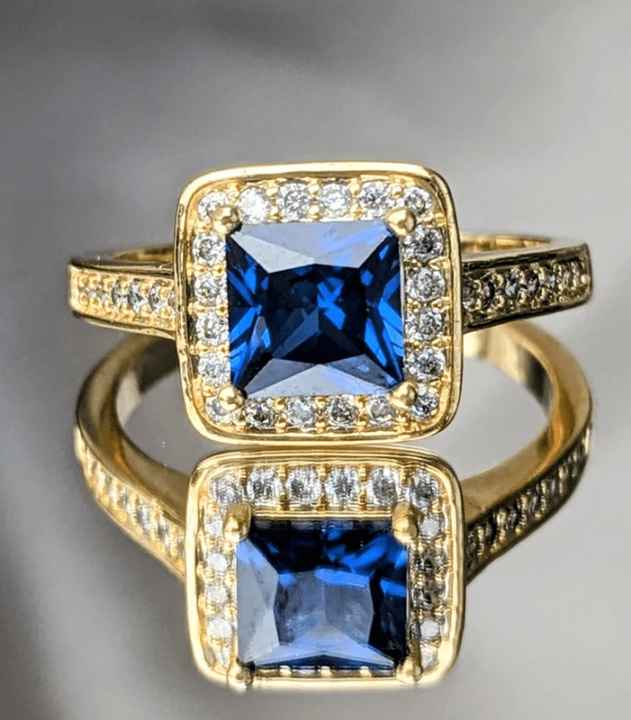 Thejewelryplace - Certified Genuine 3.05 Ct Natural Princess Cut Luxury Royal Blue Sapphire ...