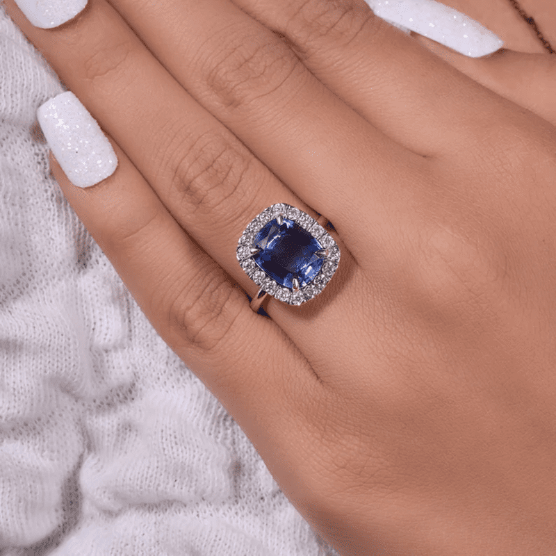 Thejewelryplace - Certified Genuine Luxury 4.80 Ct Natural Cushion Cut Royal Rings Blue Sapphire ...