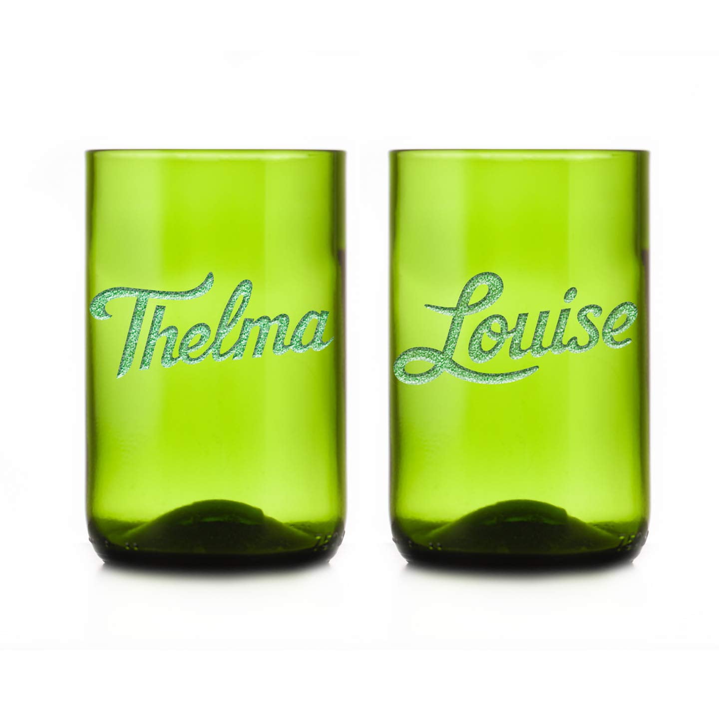 Thelma & Louise Glass Set, Recycled Wine Bottle Best Friends Gift ...