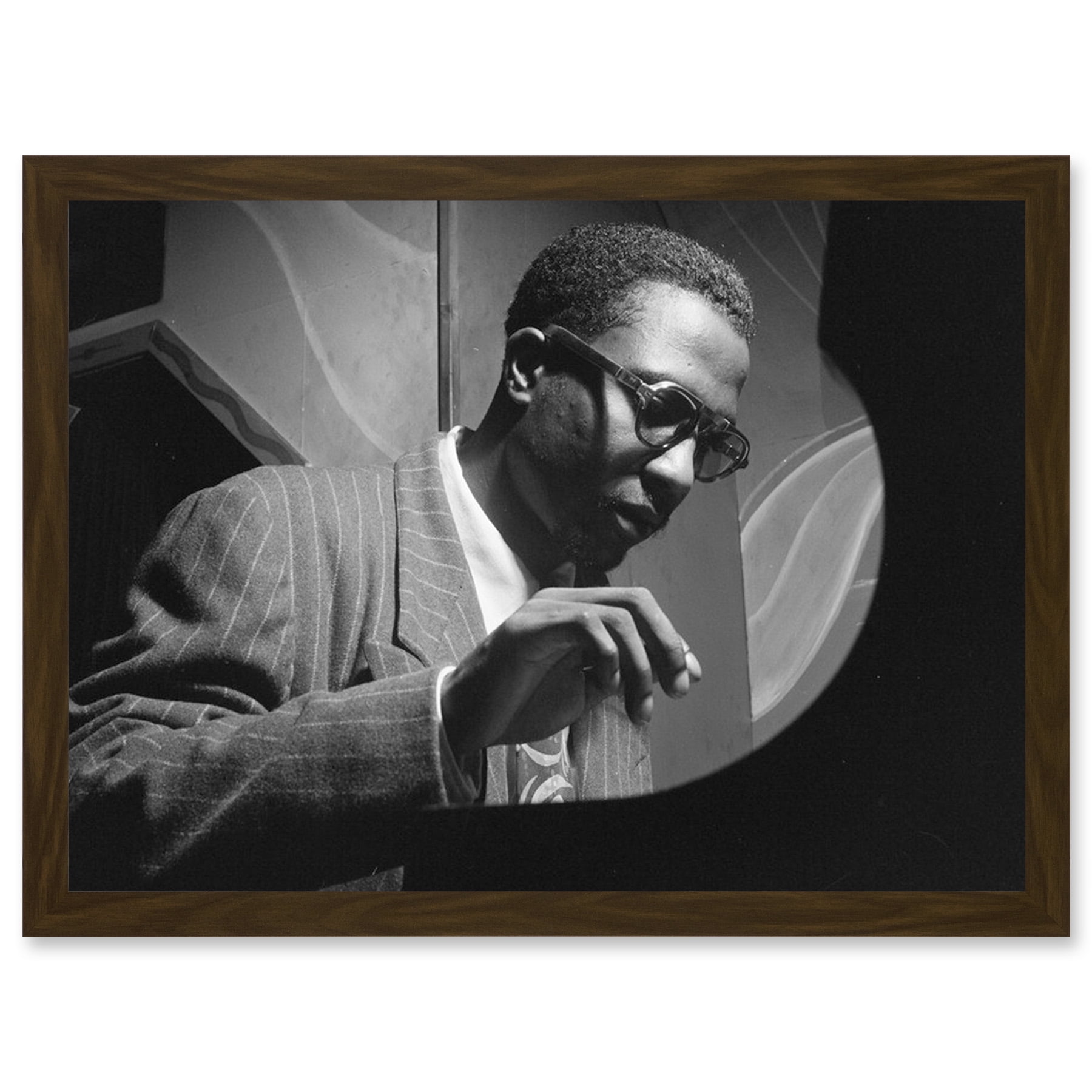 Thelonious Monk Playing Black & White Jazz Legend A4 Artwork Framed ...