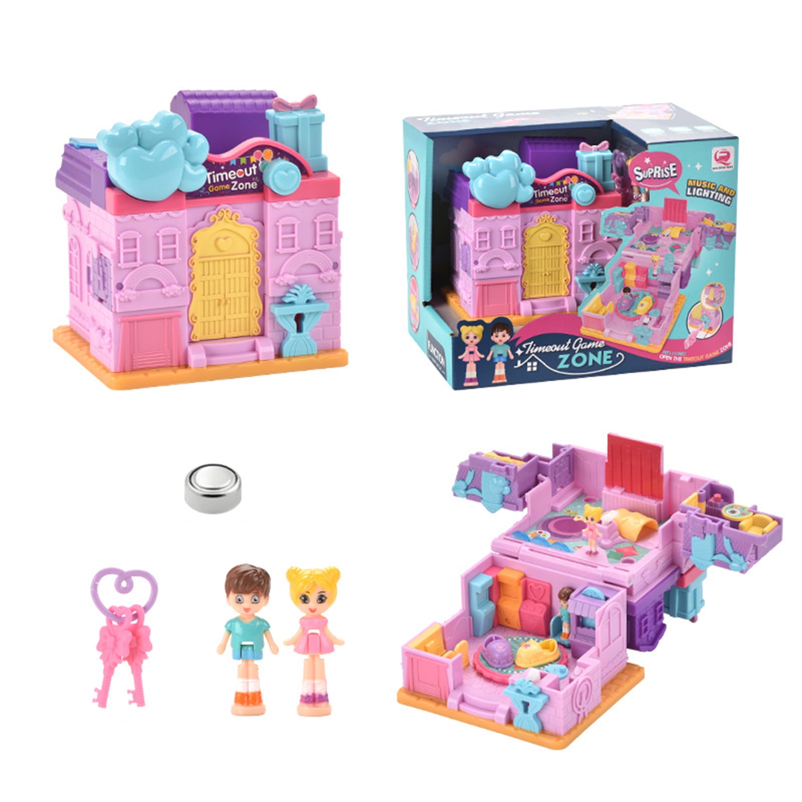 Theme House Electric Music Light Surprise Mini House For Kids Play ...