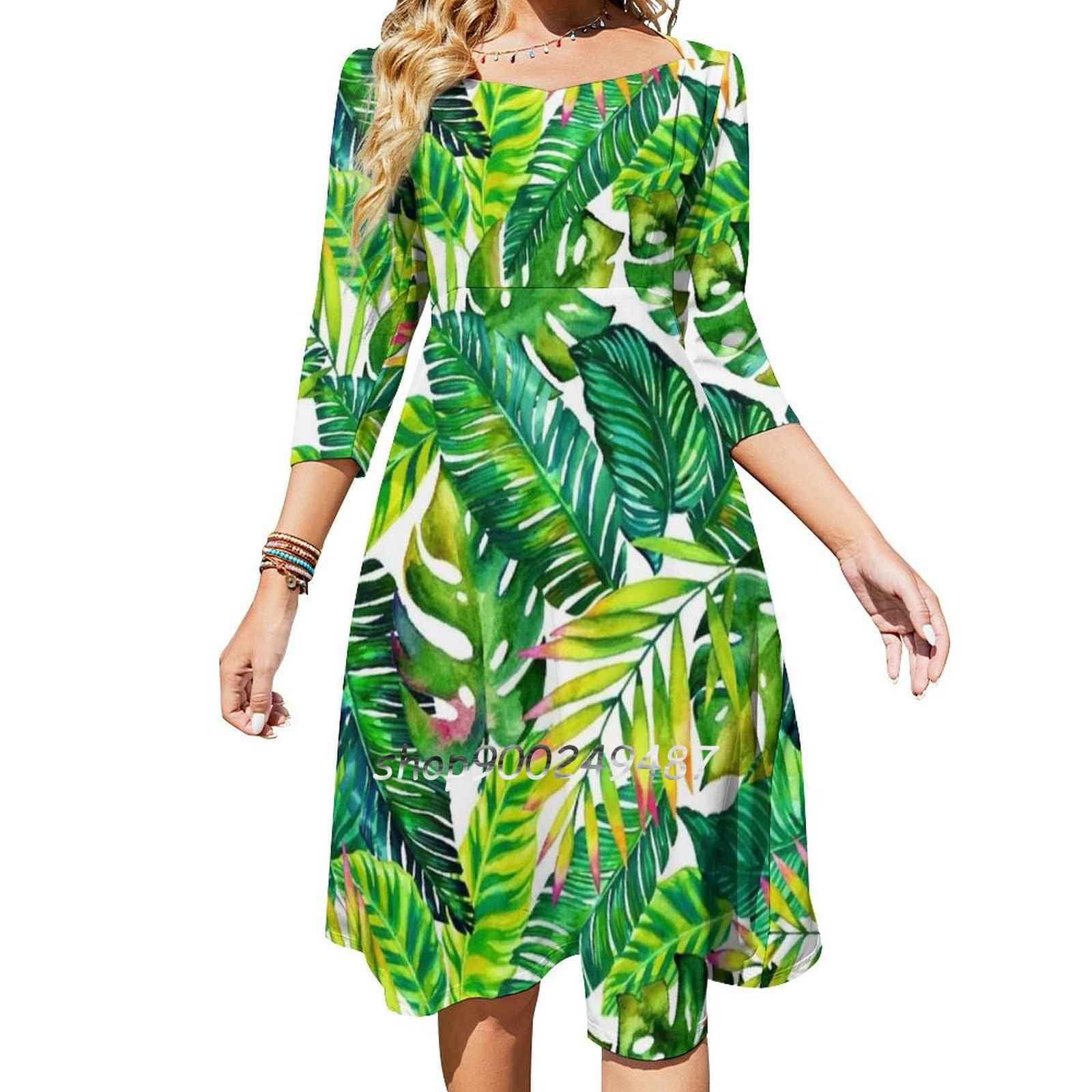 Themed Design Flare Dress Square Neck Dress Elegant Female Fashion ...