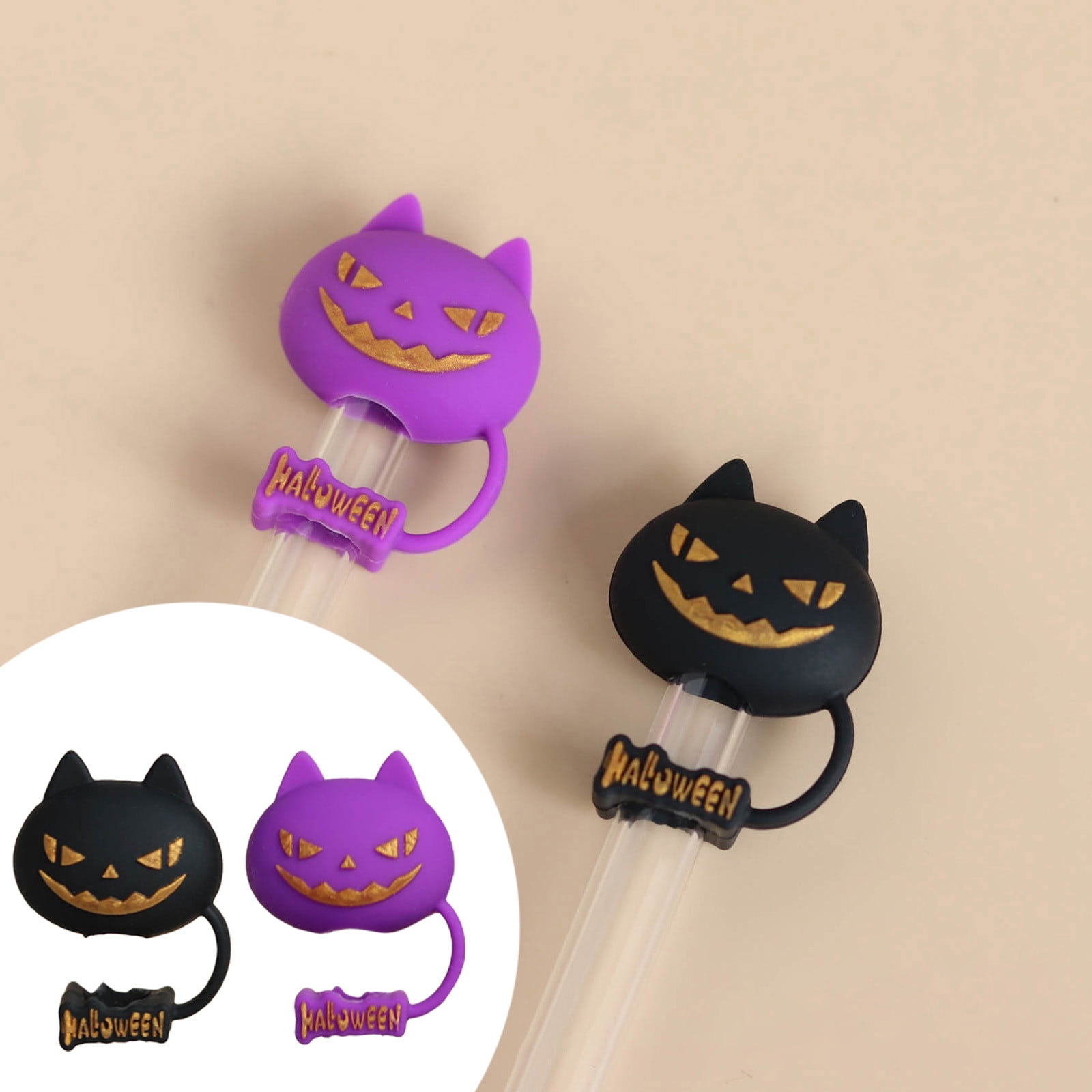 Themed Silicone Straw Cover Cap Cute 3D Topper For Cups And Bottles ...