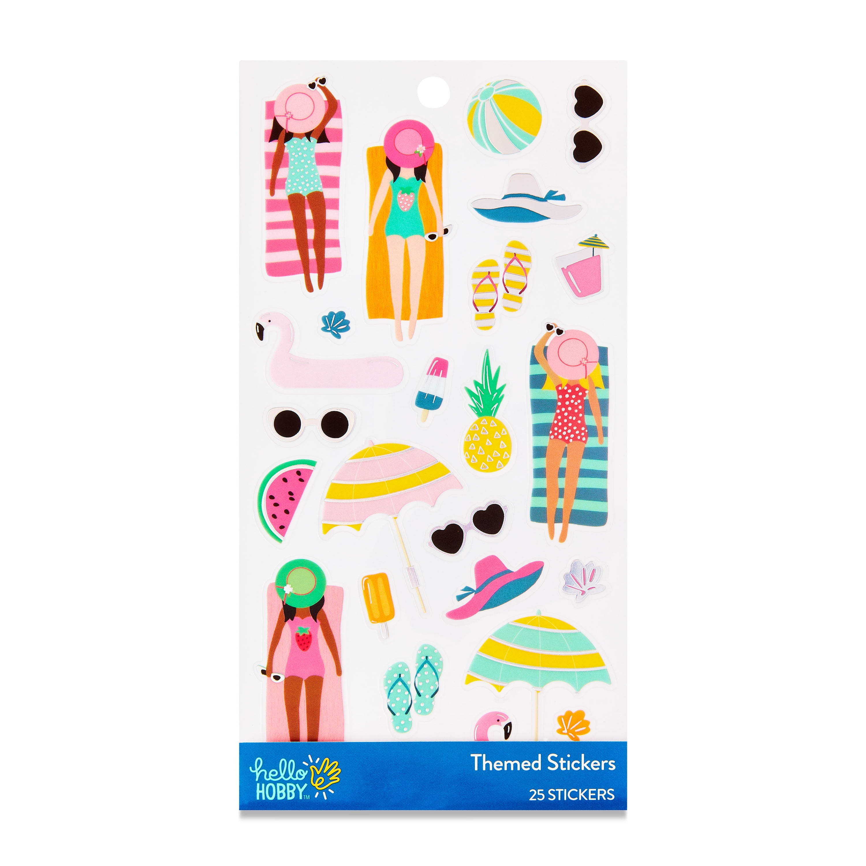 Hello Hobby Multicolor Beach Themed Stickers, 25 Count - Walmart.com