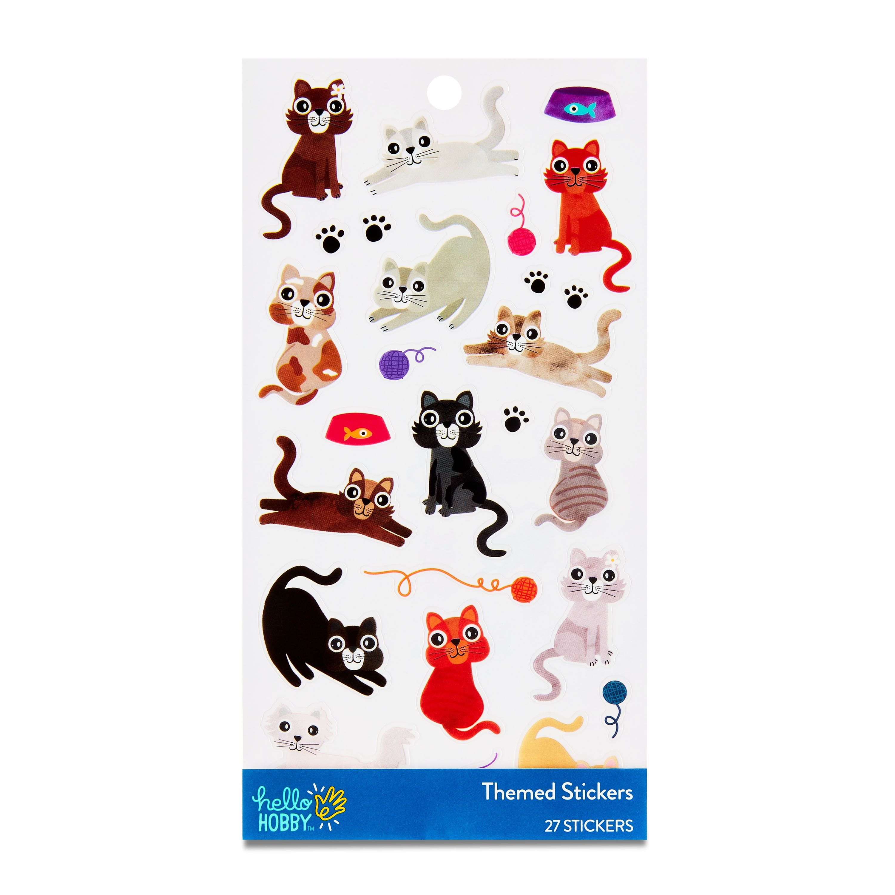 Hello Hobby Multicolor Cats Themed Stickers, 27 Count for Personalizing ...
