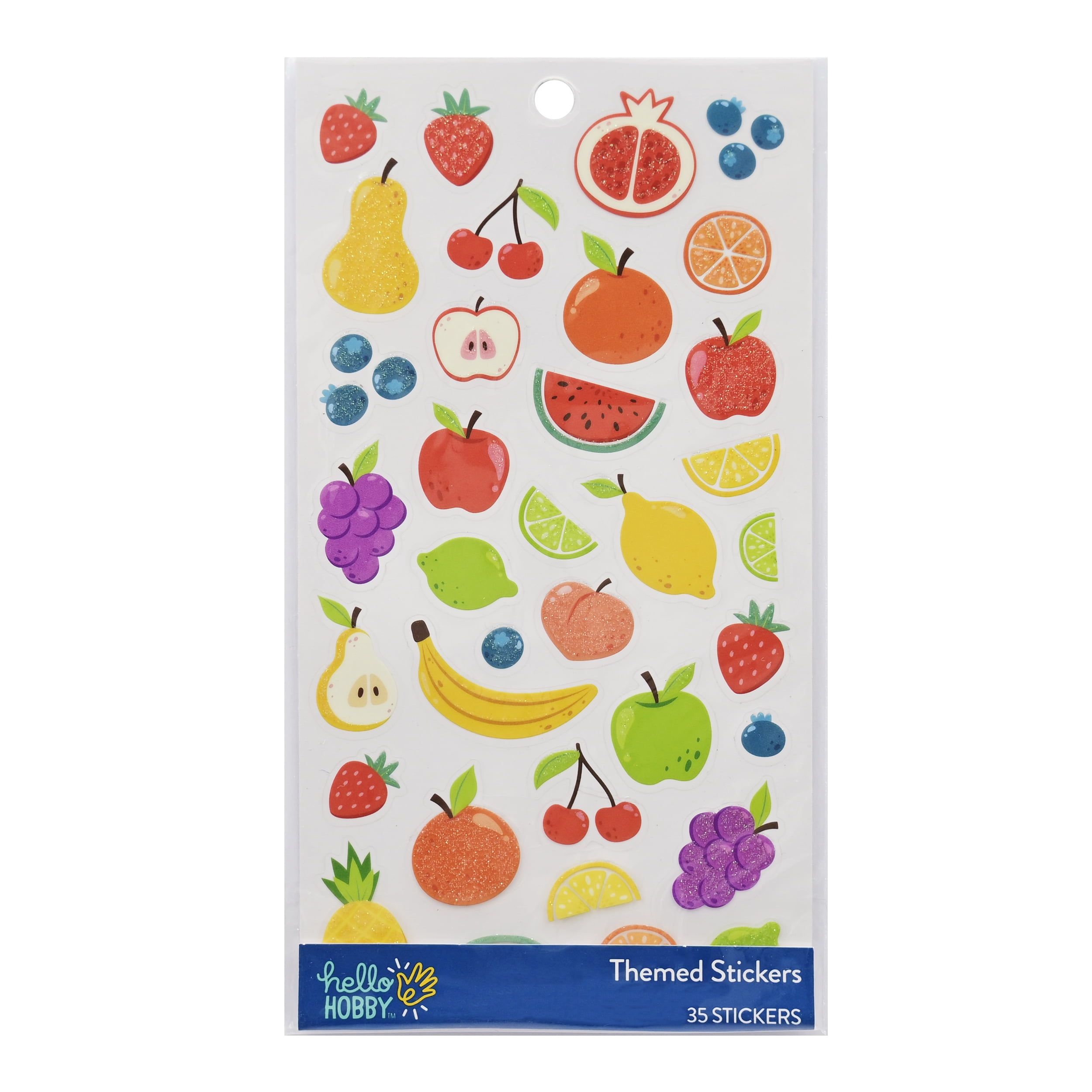 Hello Hobby Multicolor Fruit Themed Stickers, 35 Count - Walmart.com