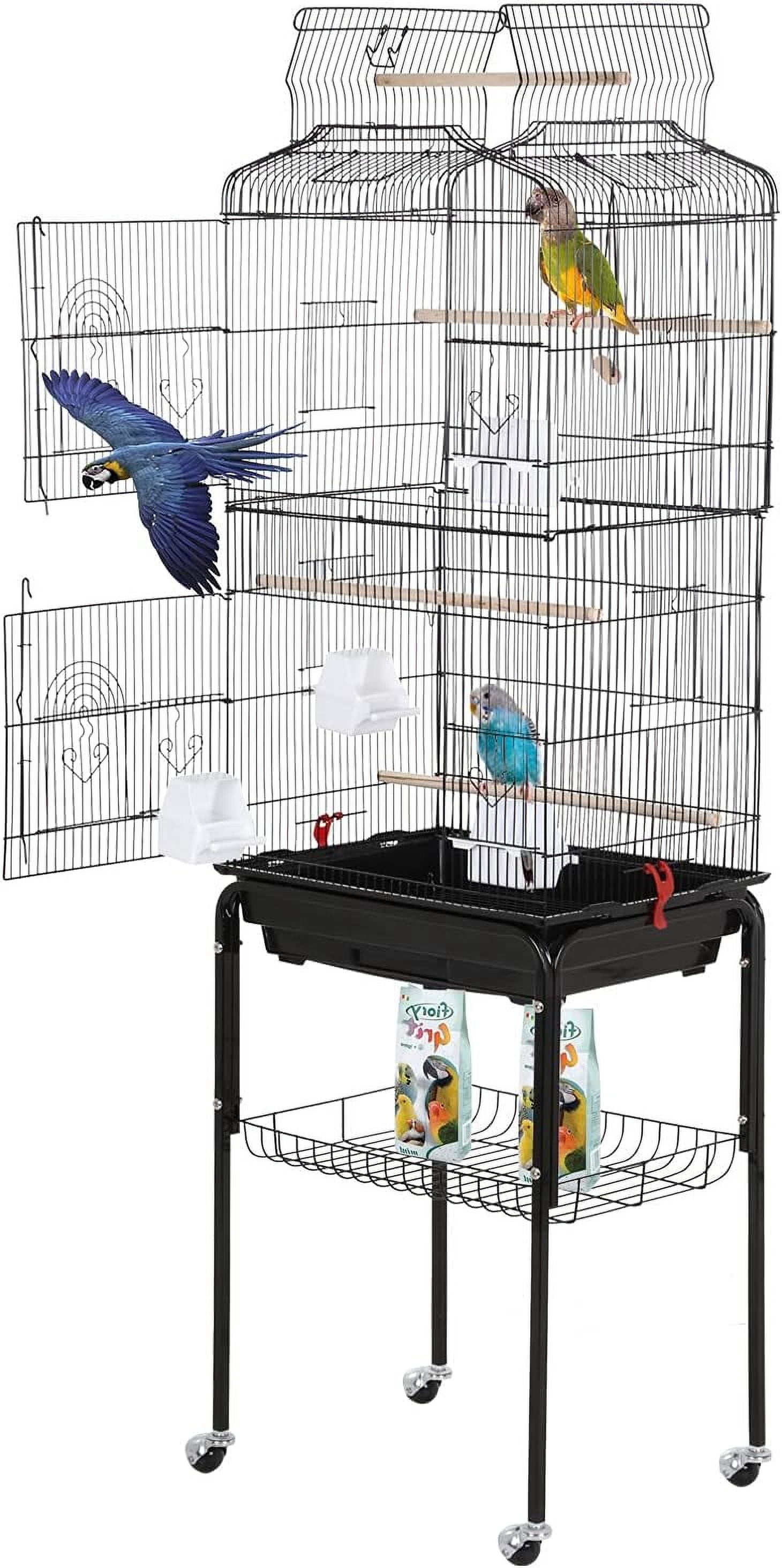 Themis 64 inch Wrought Iron Bird Cage for Parakeets Medium Small ...