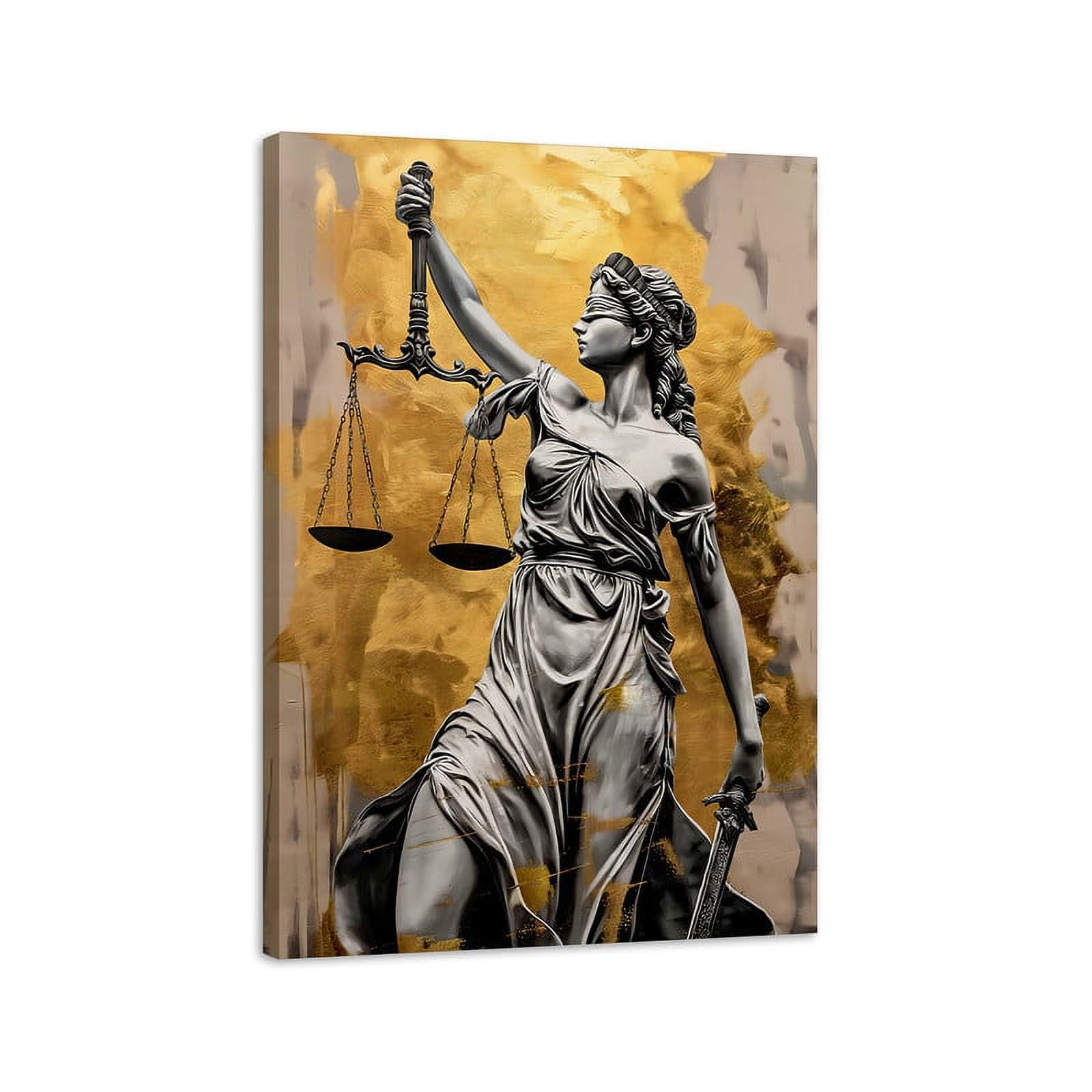Themis Goddess of Justice Abstract Law Wall Art, Elegant Law Office ...
