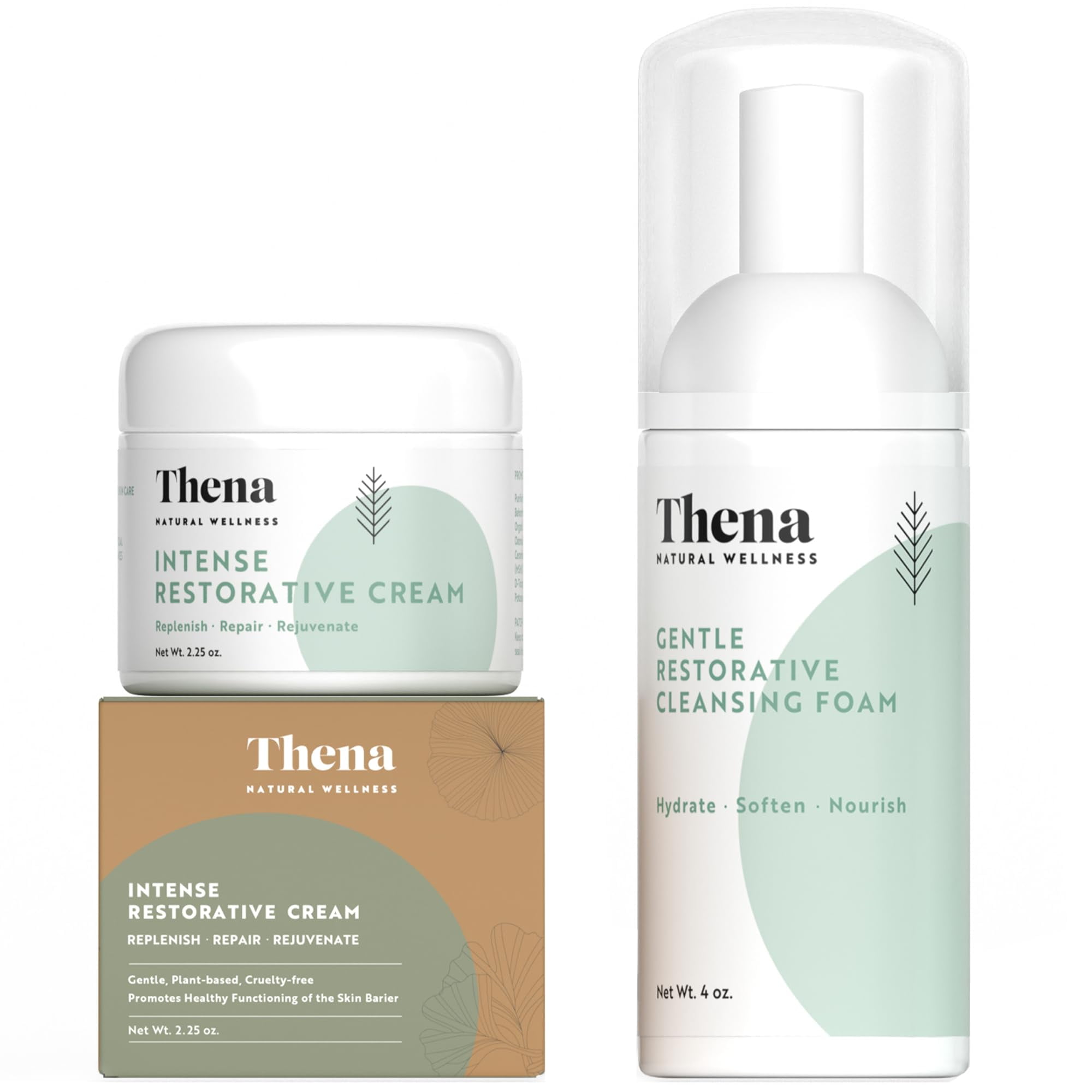 Thena RESTORE Face Care Set Kit, Face Foam Dry Skin Face Moisturizer ...
