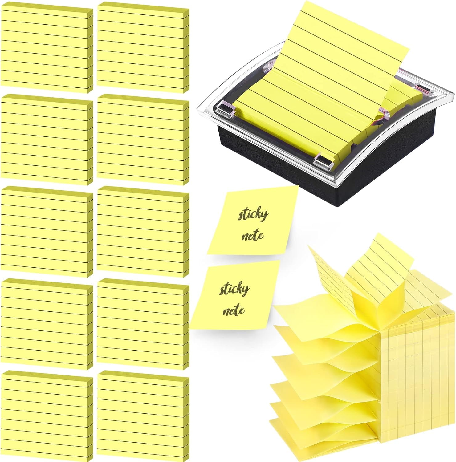 Thenshop 10 Pads Pop Up Sticky Notes, 1000 Sheets Lined Sticky Notes 3 ...