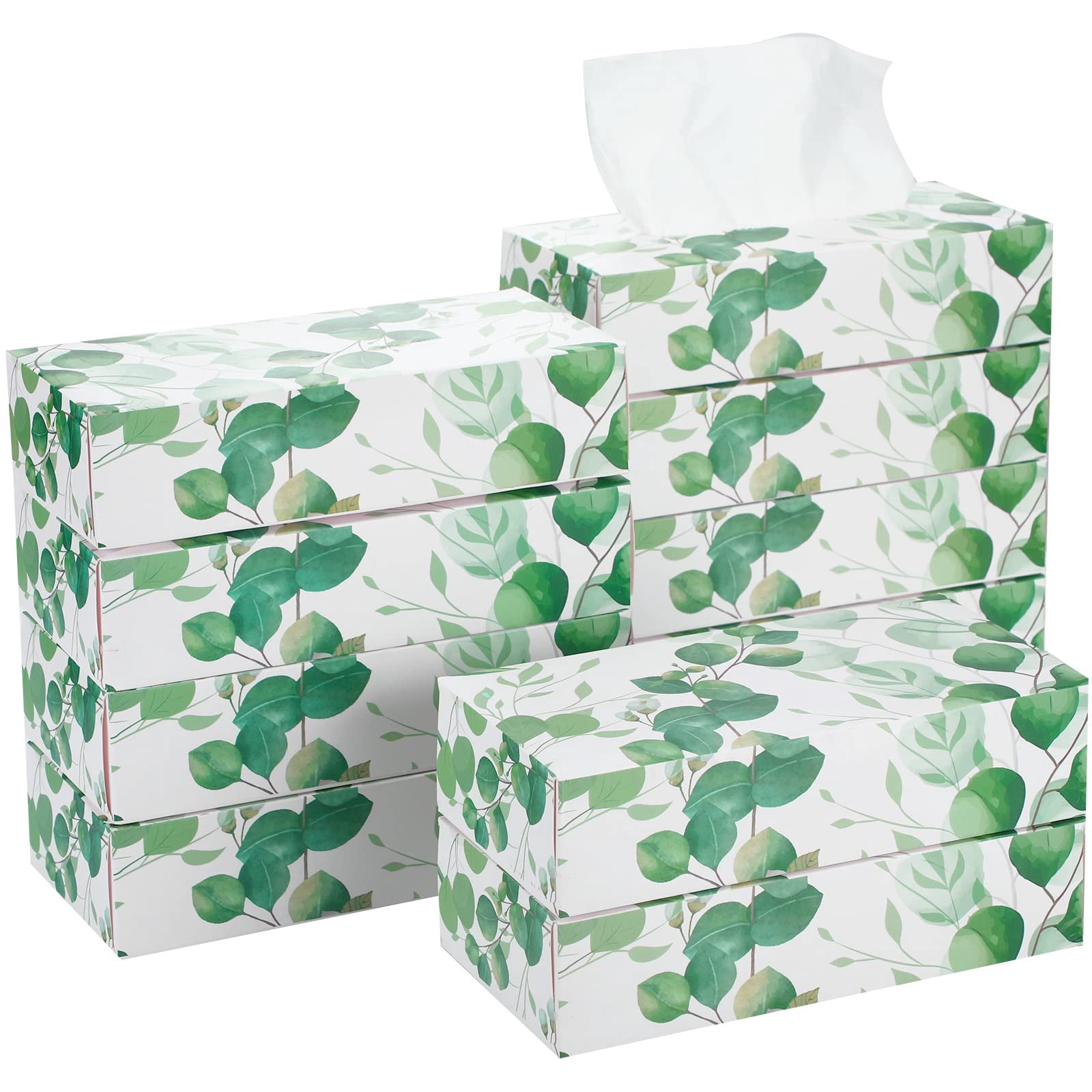 Thenshop 12 Packs MMF7 Tissues Boxes Bulk Soft Tissues 2 Ply Box Green ...