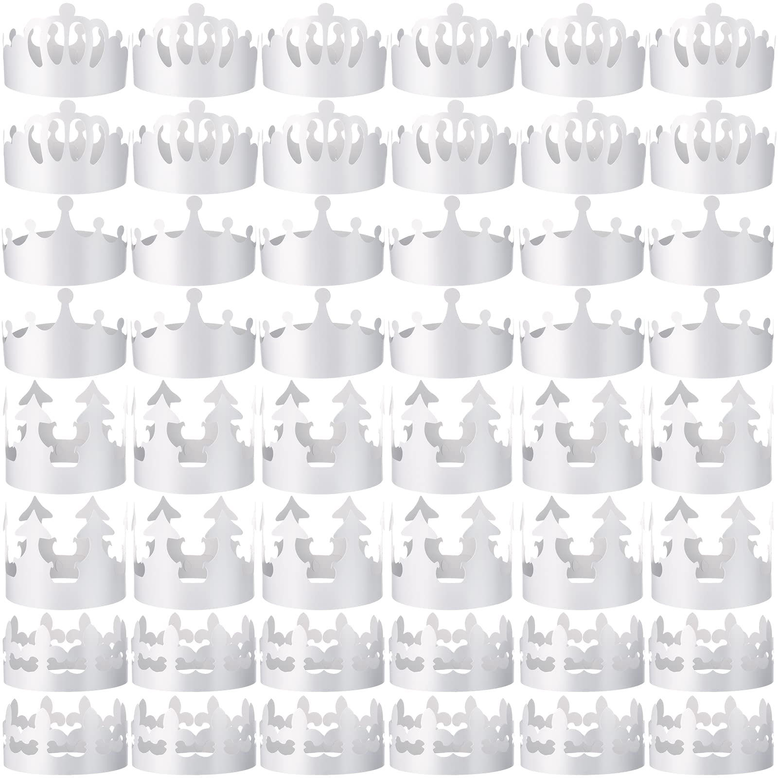 Thenshop 120 Pieces White ZS23 DIY Paper Crowns Birthday Crowns for ...