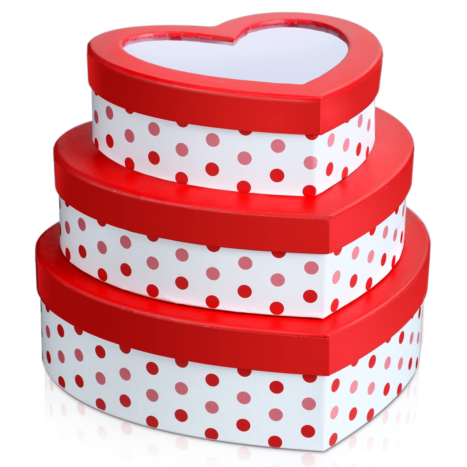 Thenshop 3 Pcs Heart Shaped Boxes for Flowers Gift Box with Lid Floral ...