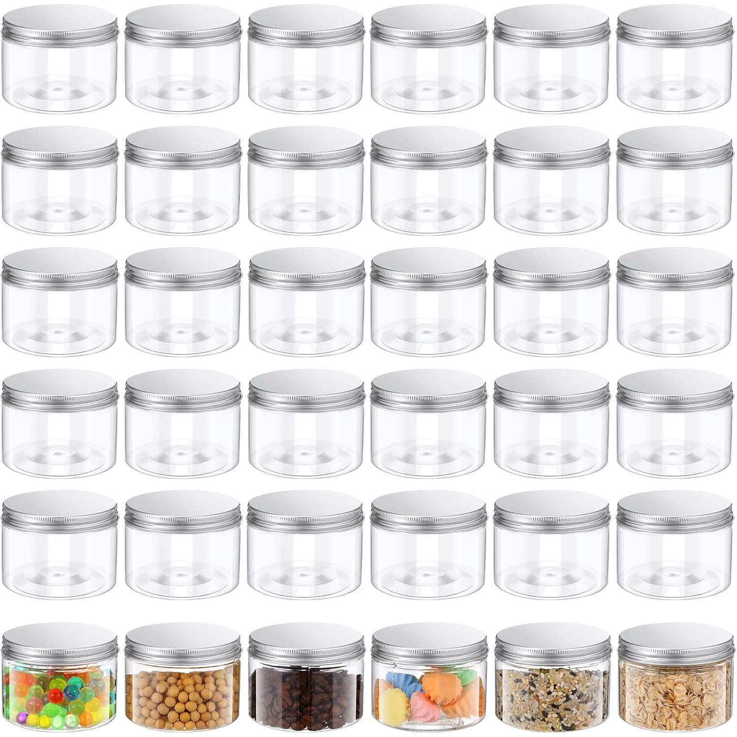 Thenshop 36 Pieces 10 oz Clear Plastic Jars Wide Mouth Empty Mason Jars ...