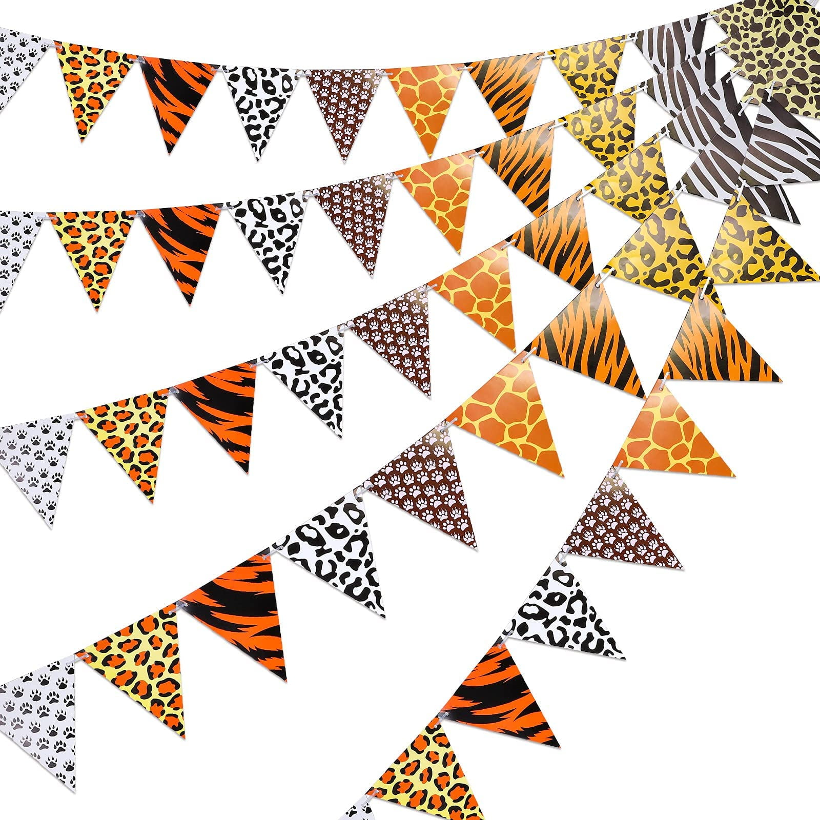 Thenshop 5 Pieces Jungle ZS23 Theme Party Supplies Safari Print Pennant ...
