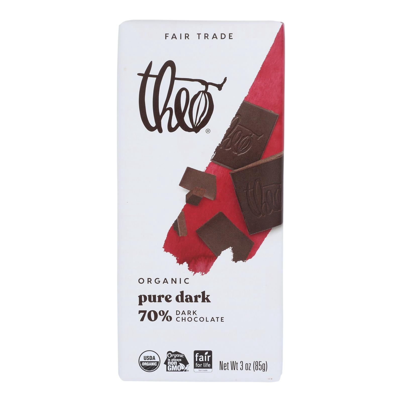 Theo Chocolate Organic Chocolate Bar - Classic - Dark Chocolate - 70 ...