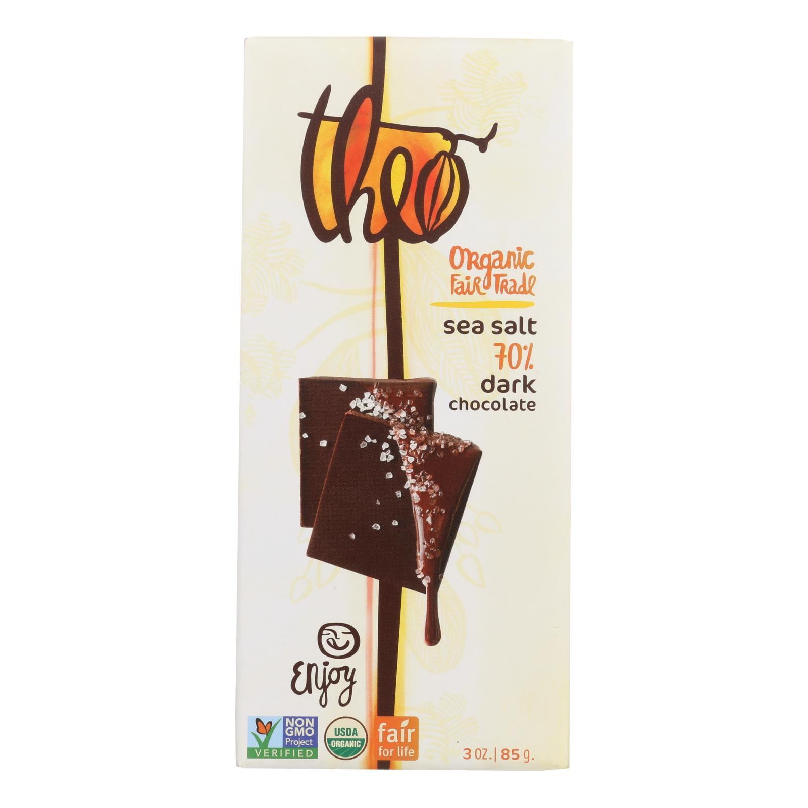 Theo Chocolate Organic Chocolate Bar - Classic - Dark Chocolate - 70 ...