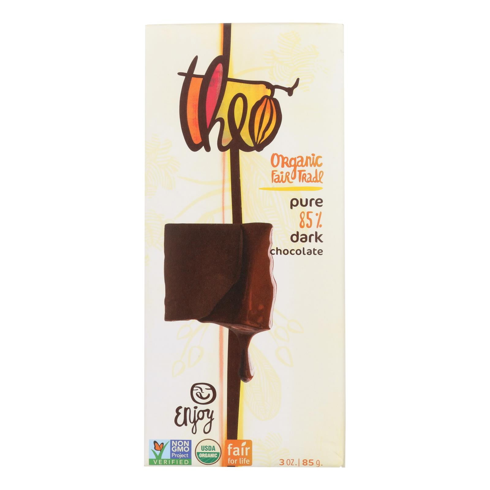 Theo Chocolate Organic Chocolate Bar - Classic - Dark Chocolate - 85 ...