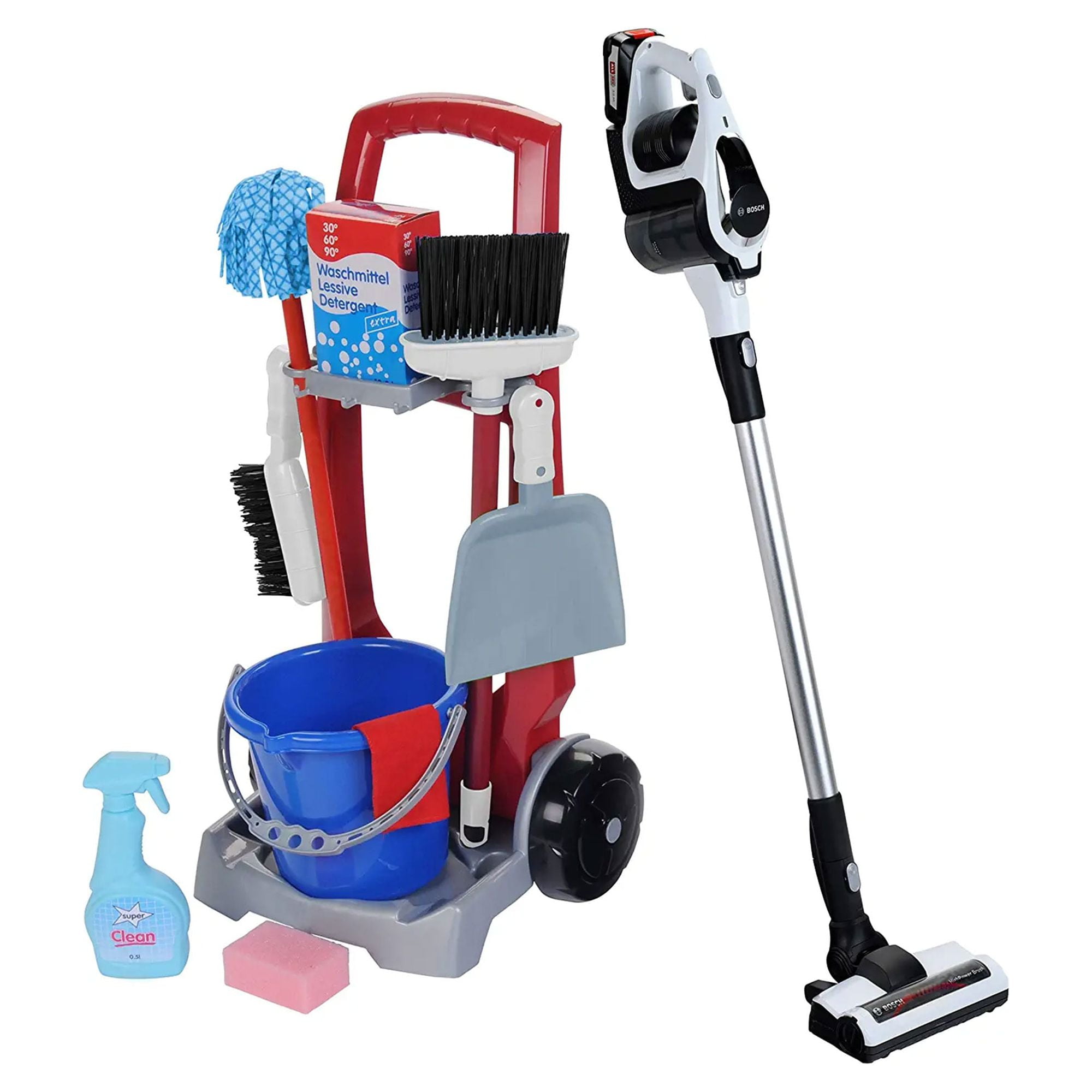 Theo Klein Kids Pretend Play Cleaning Cart Set, Toddler Children's ...