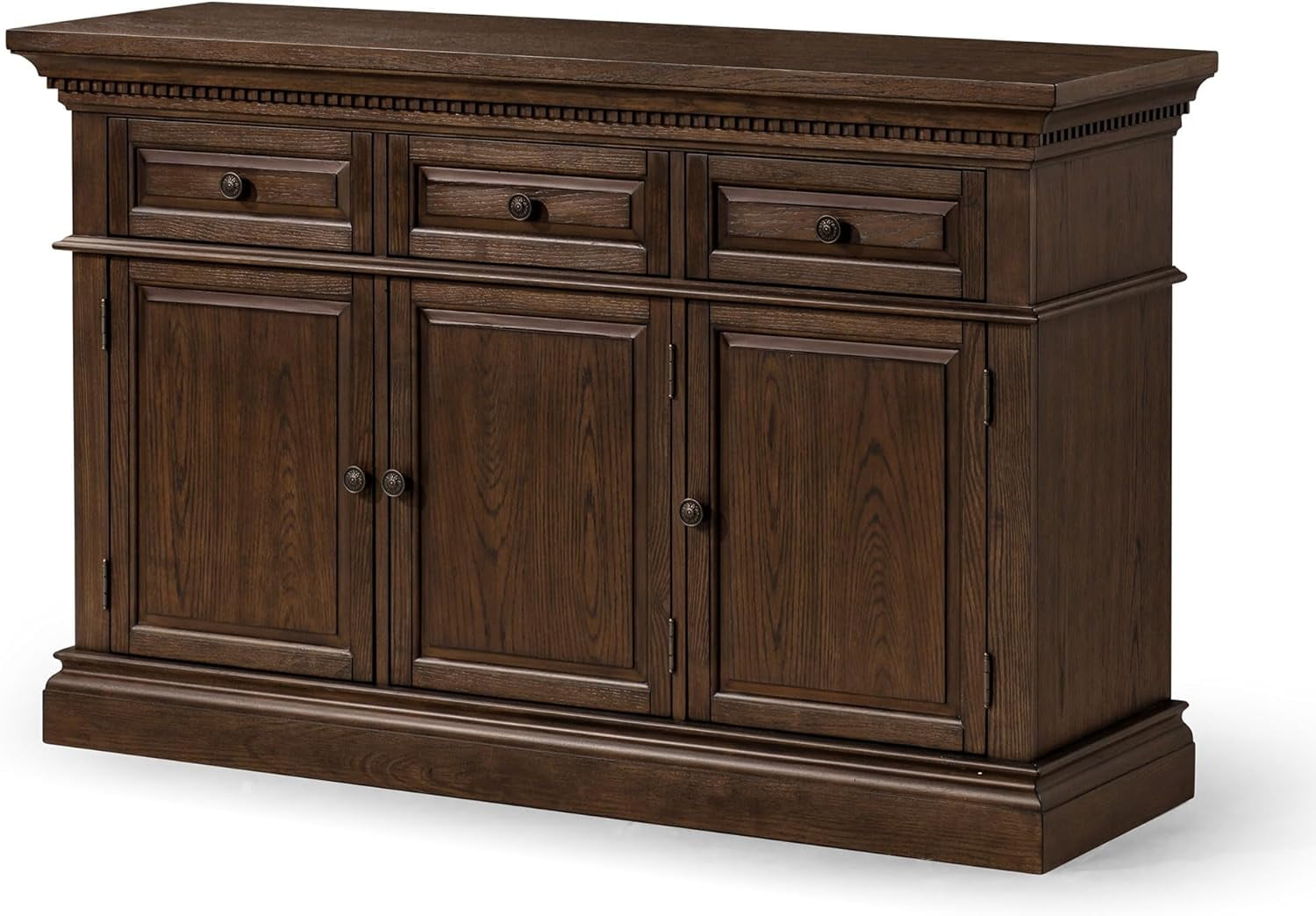 Theo Traditional Large Wooden Sideboard Accent Buffet Server Table with ...
