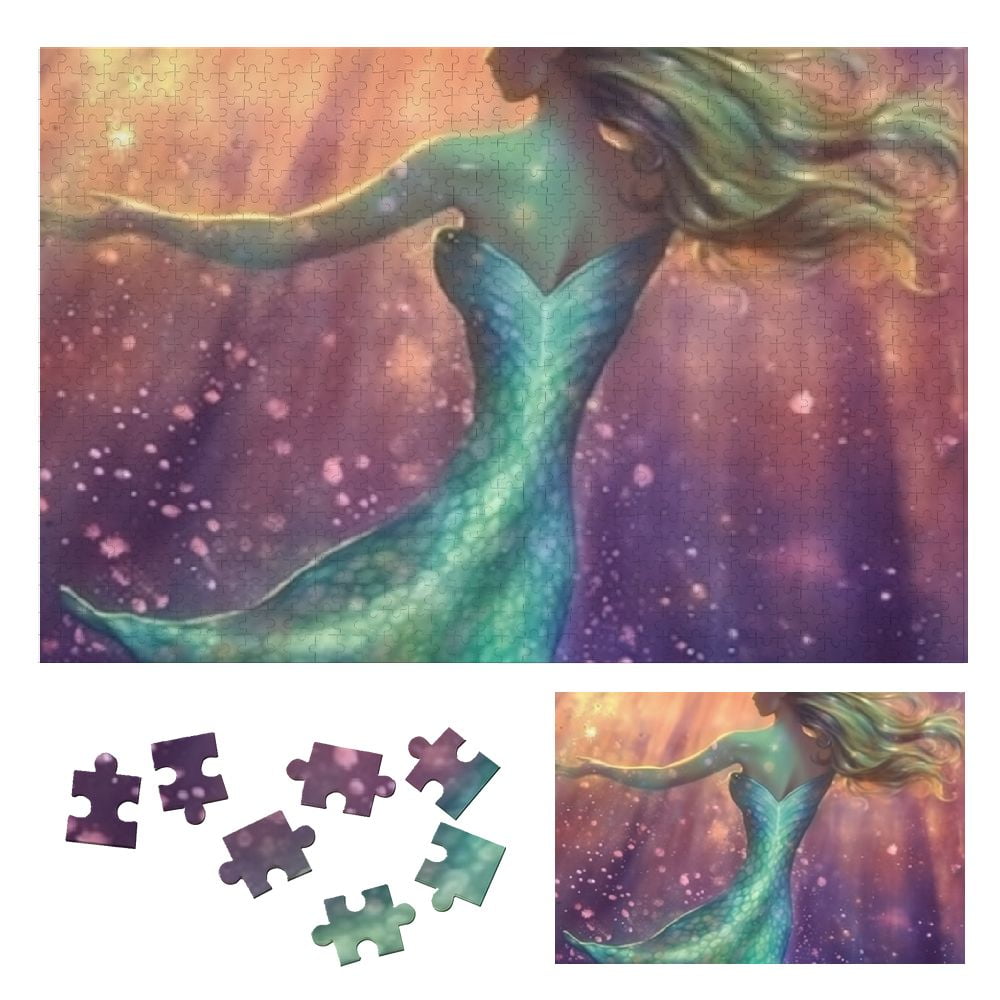 Patifu Mermaid Star-Filled Sky Wooden Jigsaw Puzzle Leisure Game Toy ...