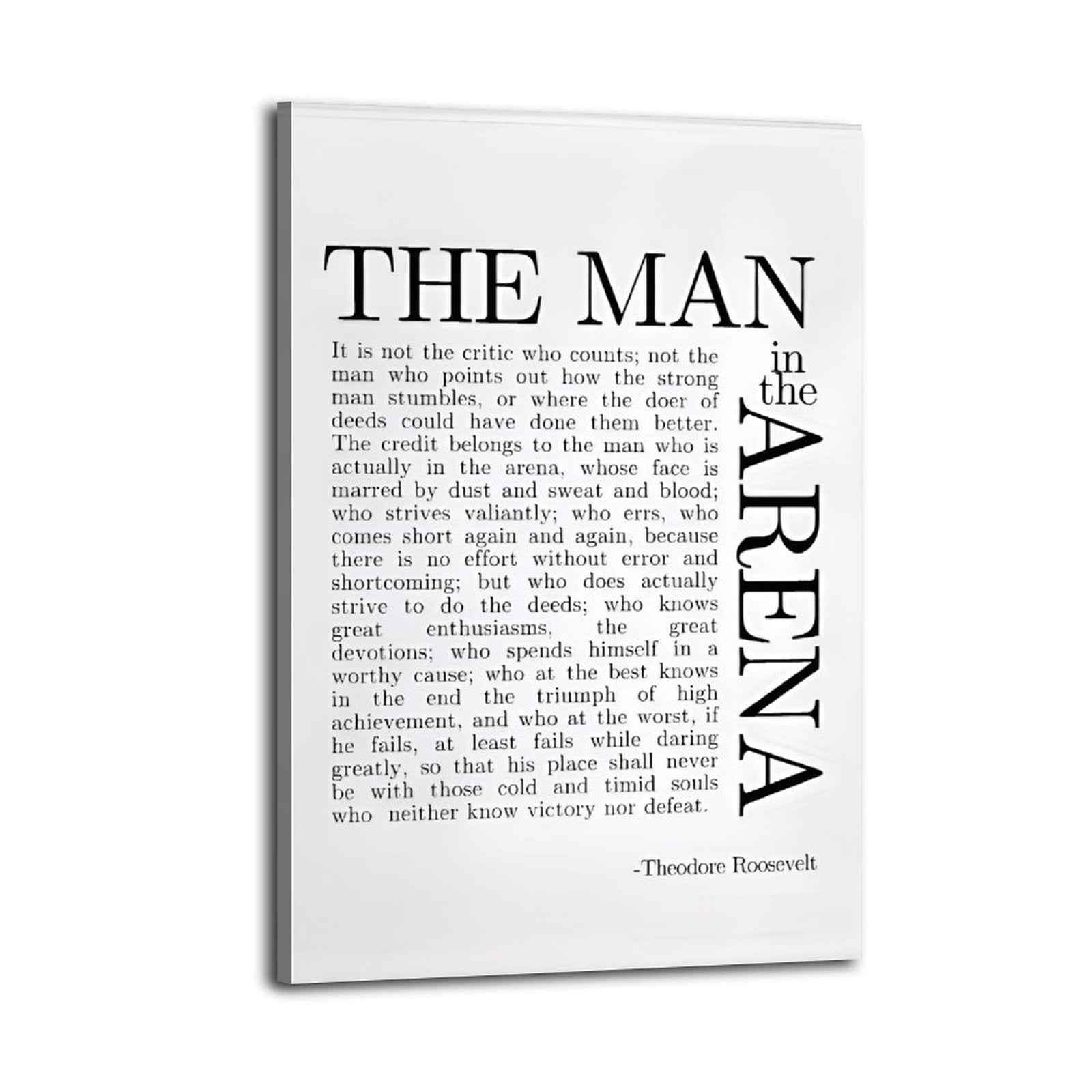 Theodore Roosevelt Quote The Man in The Arena Poster Great Wall Art for ...