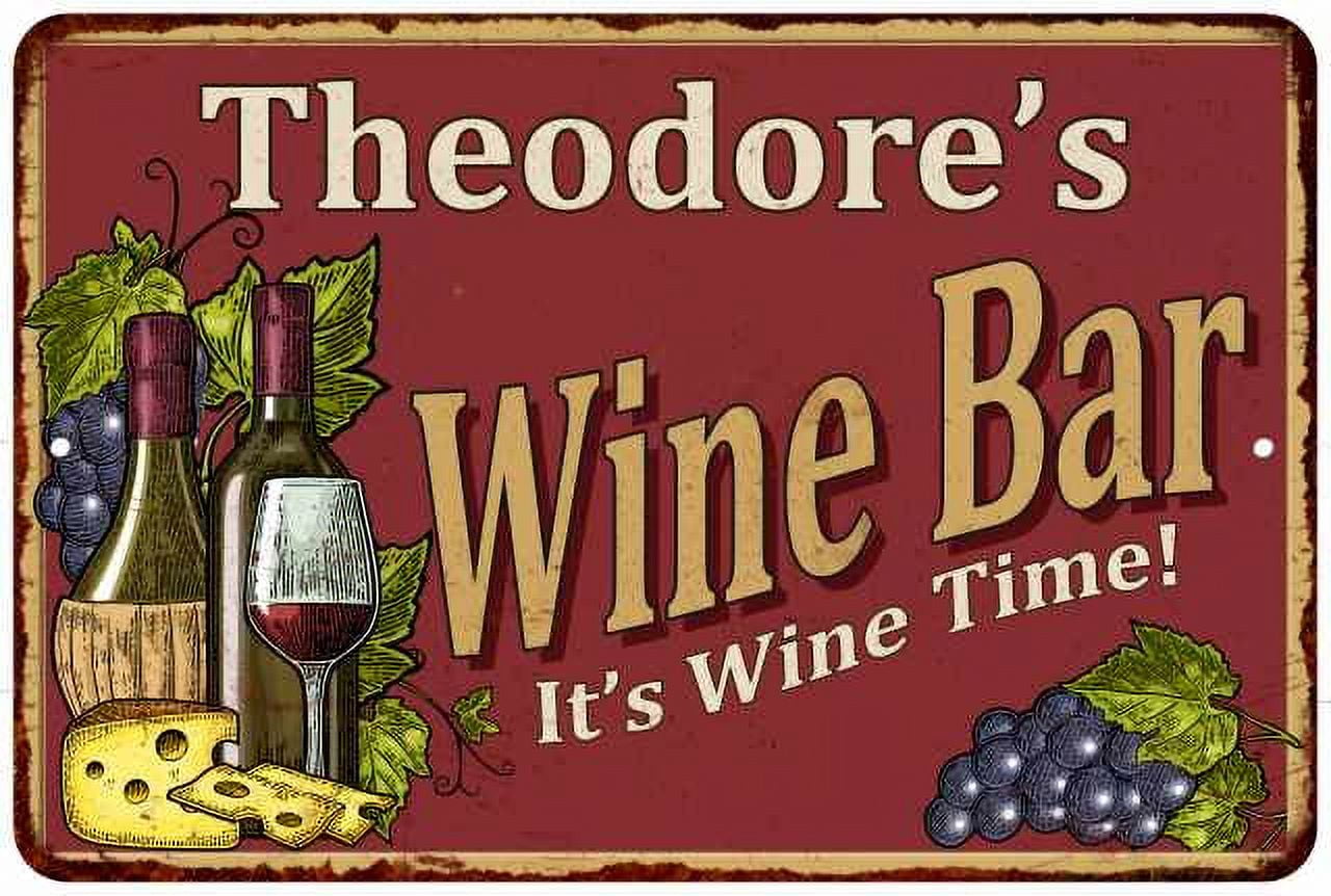 Theodore's Red Wine Bar Gift Metal 8x12 Sign Home Decor 108120054353 ...