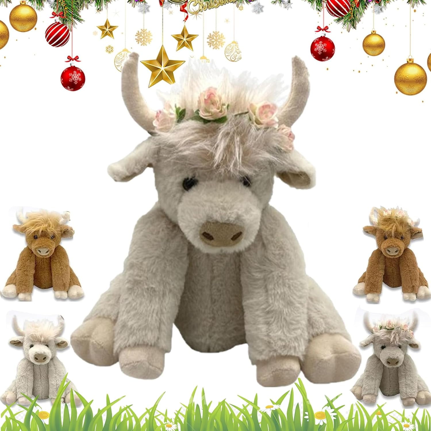 Theorbi Highland Cow Plush Toy, Highland Cow Stuffed Animal, Highland ...