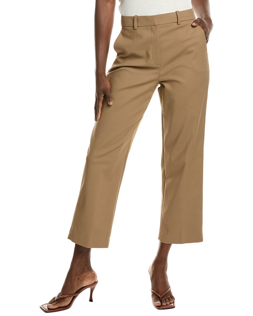 Theory womens High-Waist Straight Pant, 10, Brown - Walmart.com