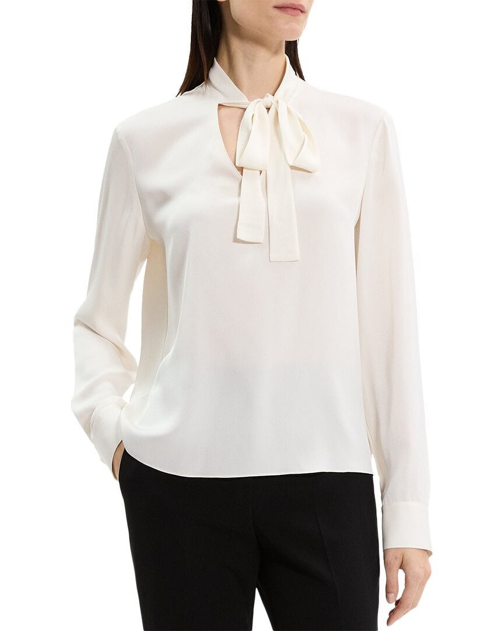 Theory womens Open Neck Silk Tie Blouse, s - Walmart.com