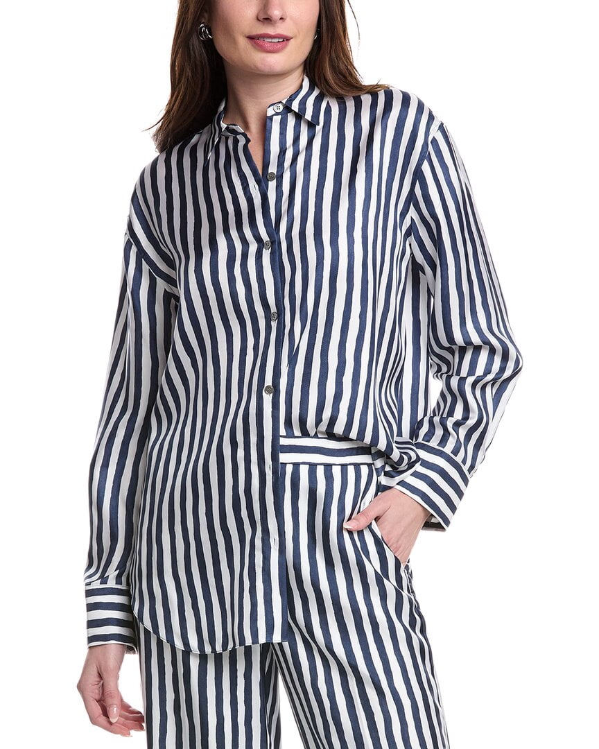 Theory womens Silk Boyfriend Shirt, p - Walmart.com