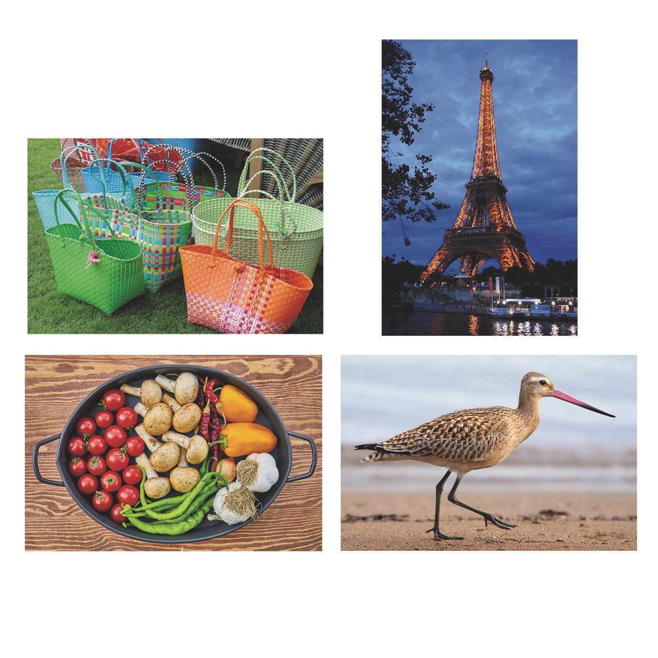 Thera-Jigstick™ Puzzle Set 5: Baskets, Beach Bird, Eiffel Tower, and ...