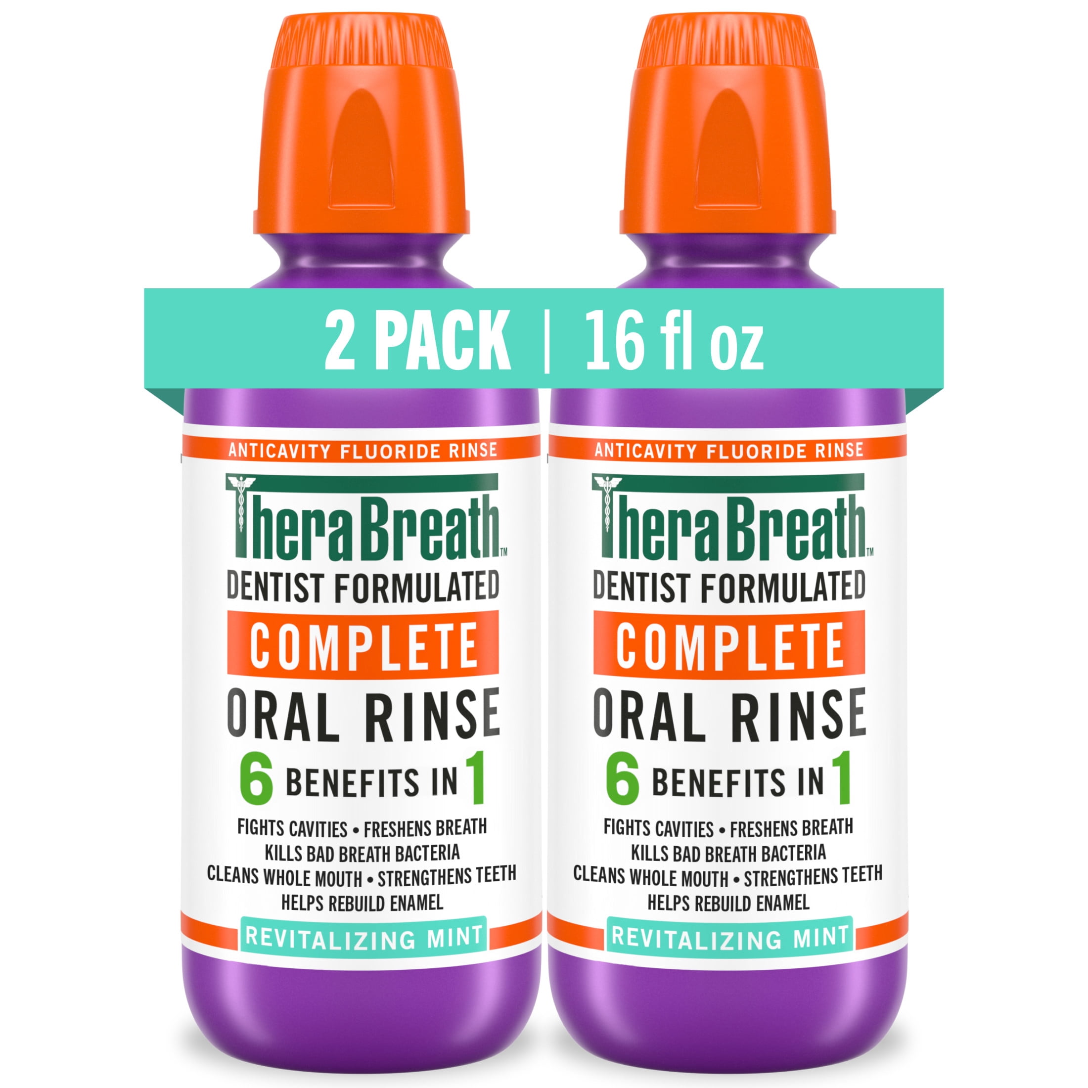 TheraBreath Complete Mouthwash, 6-in-1 Benefits, Alcohol-Free ...