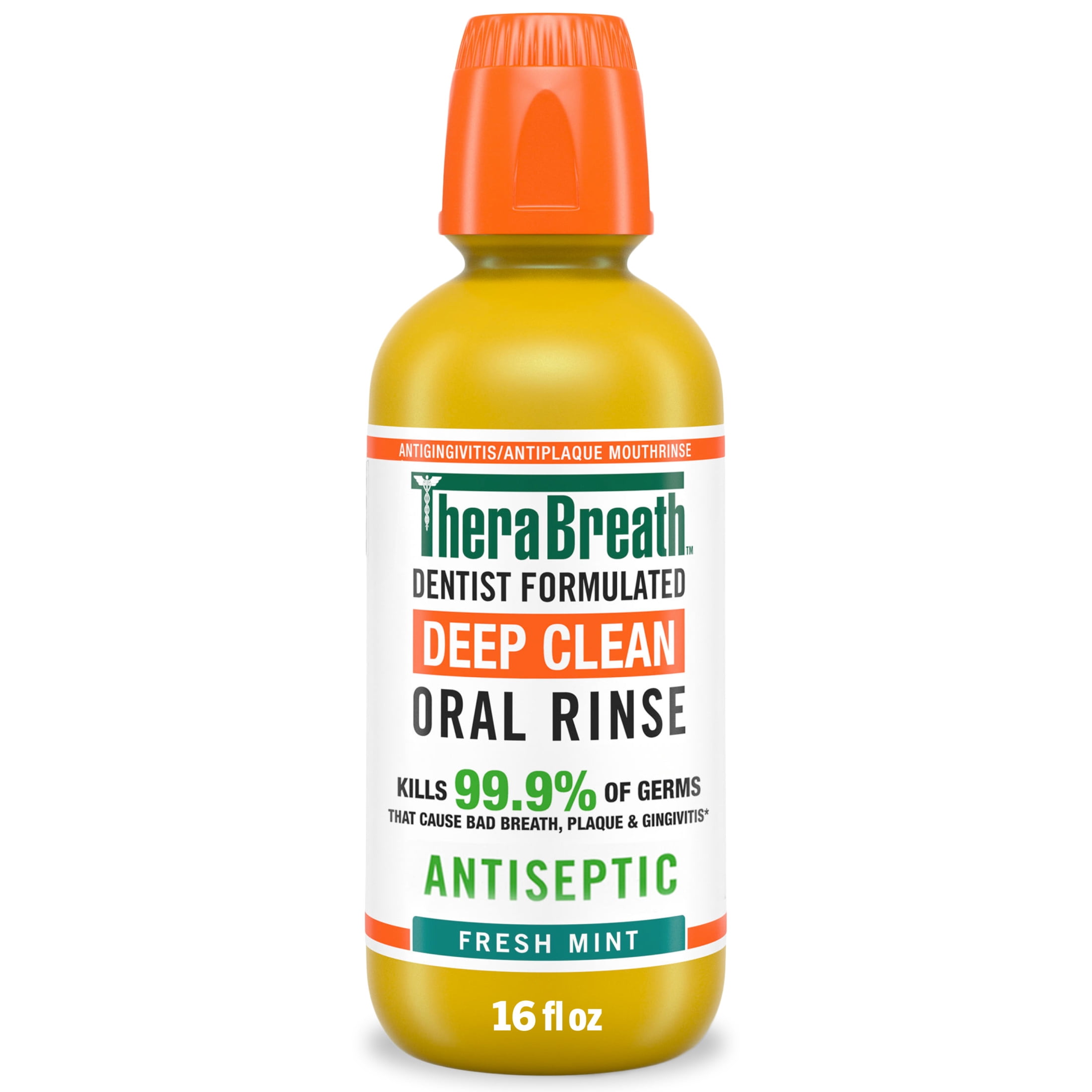 TheraBreath Deep Clean Mouthwash for Teeth and Gums, Fresh Mint ...