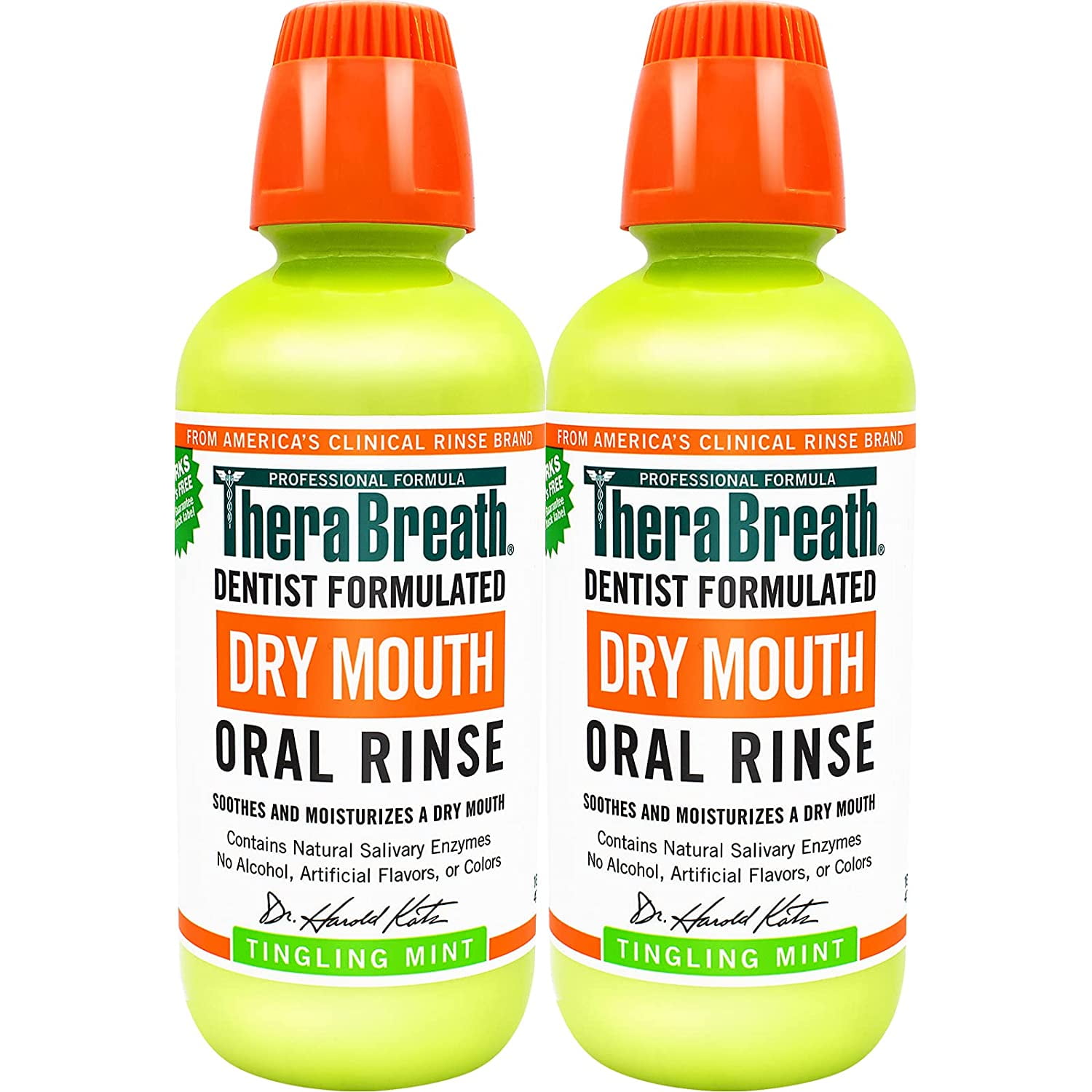 TheraBreath Dry Mouth Dentist Recommended Oral Rinse, Tingling Mint, 16 ...