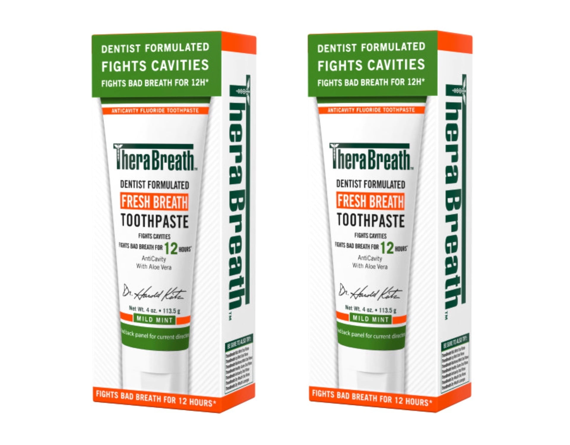 TheraBreath Fresh Breath Dentist Toothpaste, Mild Mint, 4 Oz 2pk ...