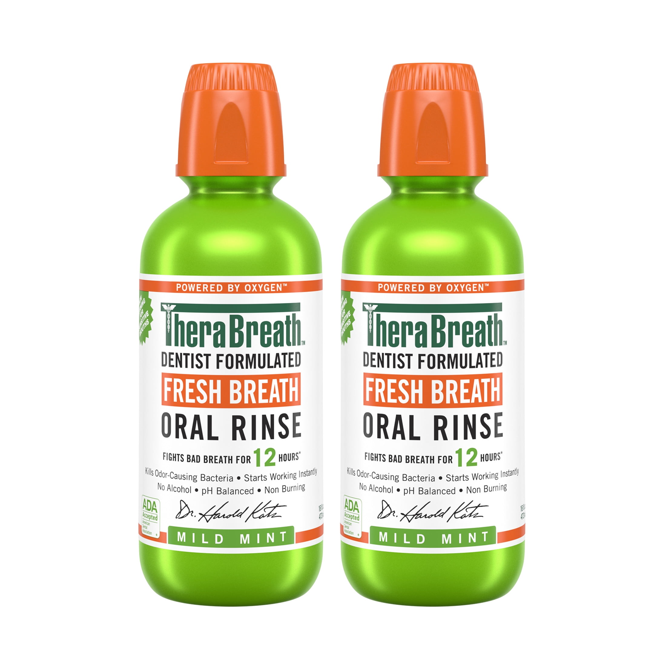 TheraBreath Fresh Breath Mouthwash, Mild Mint Flavor, Alcohol-Free, 16 ...