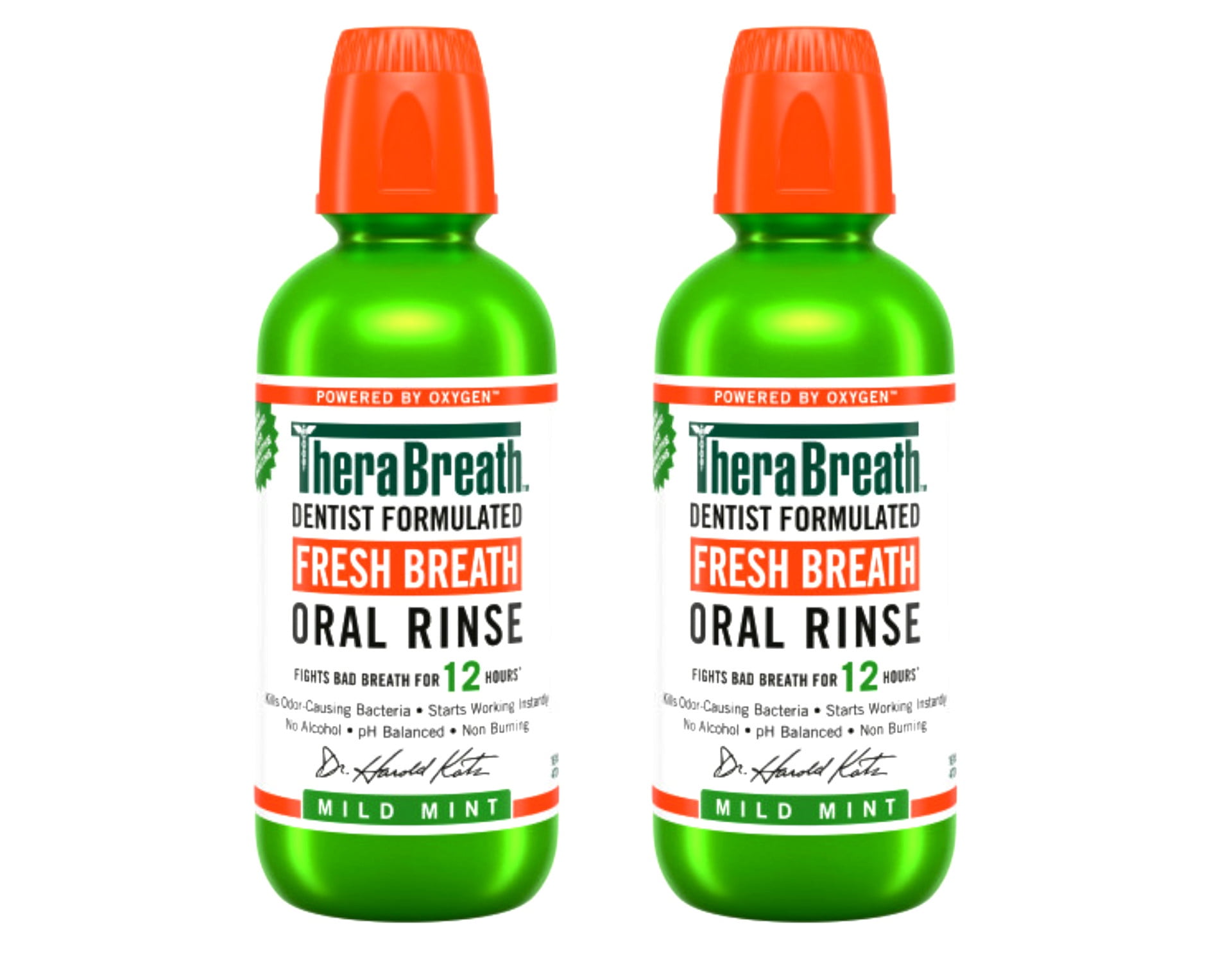 TheraBreath Fresh Breath Dental Mouthwash, Mild Mint, 24-Hour Bad ...