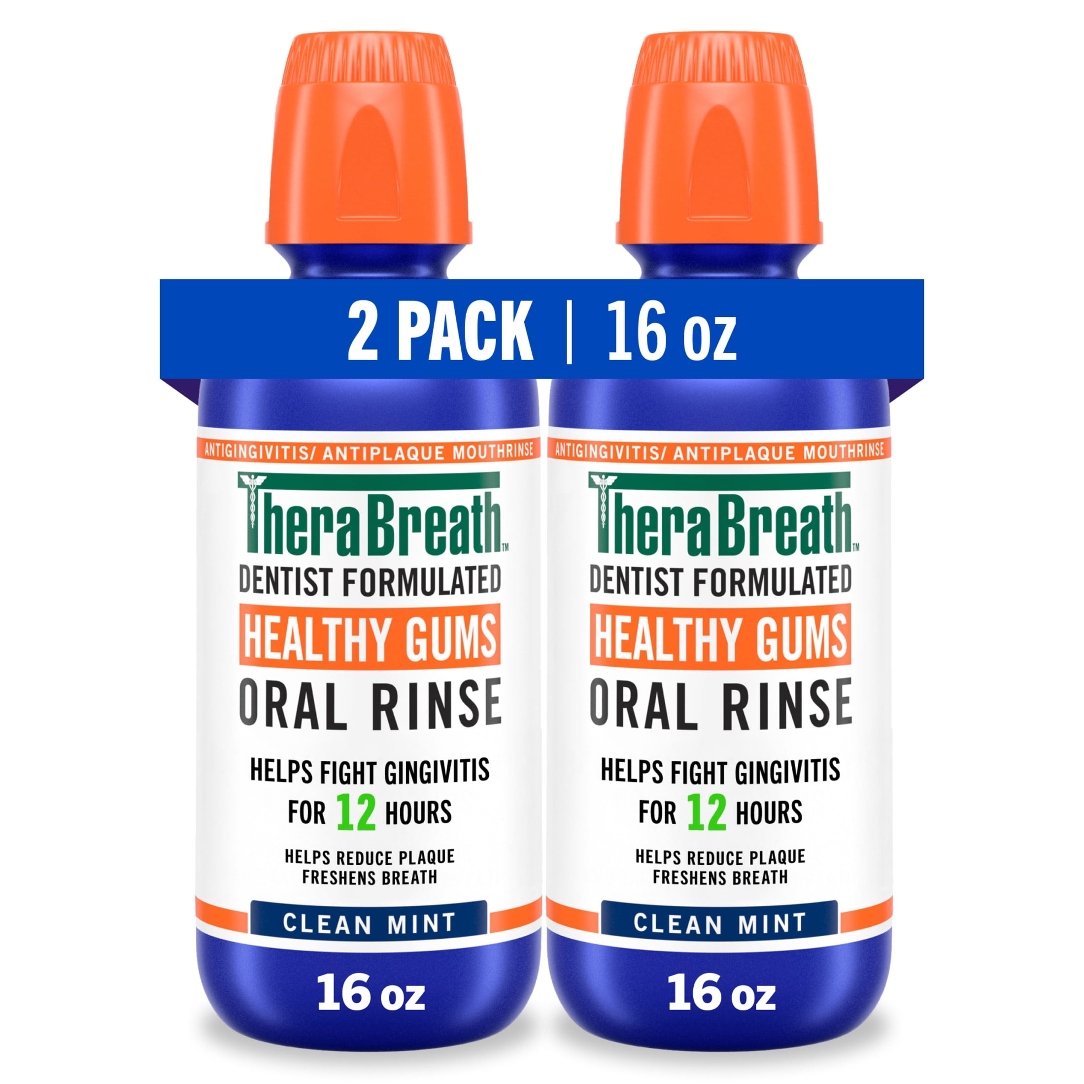 TheraBreath Healthy Gums Oral Rinse, Clean Mint Flavor, Alcohol Free ...