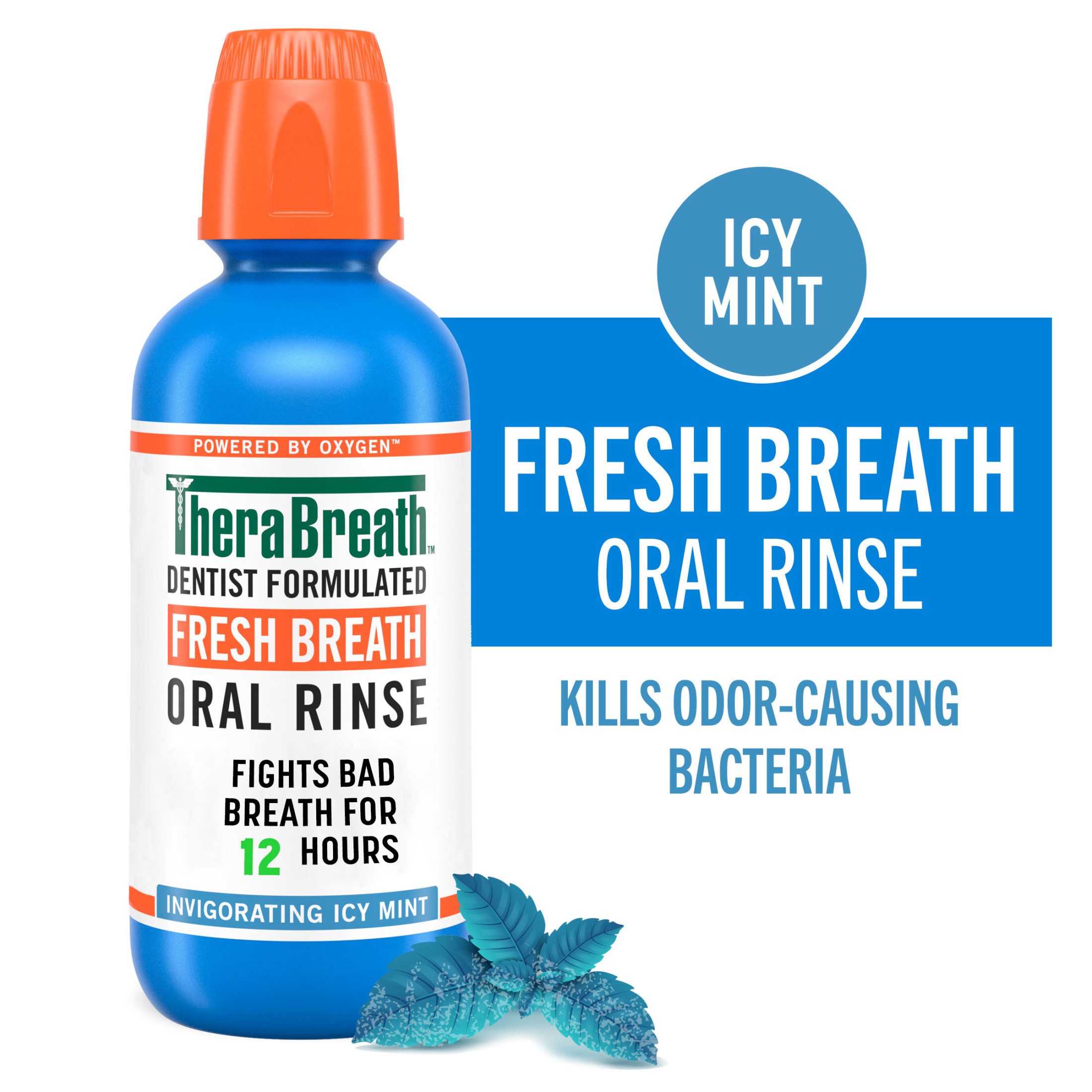 TheraBreath Fresh Breath Mouthwash, Icy Mint, Alcohol-Free, Travel Size ...