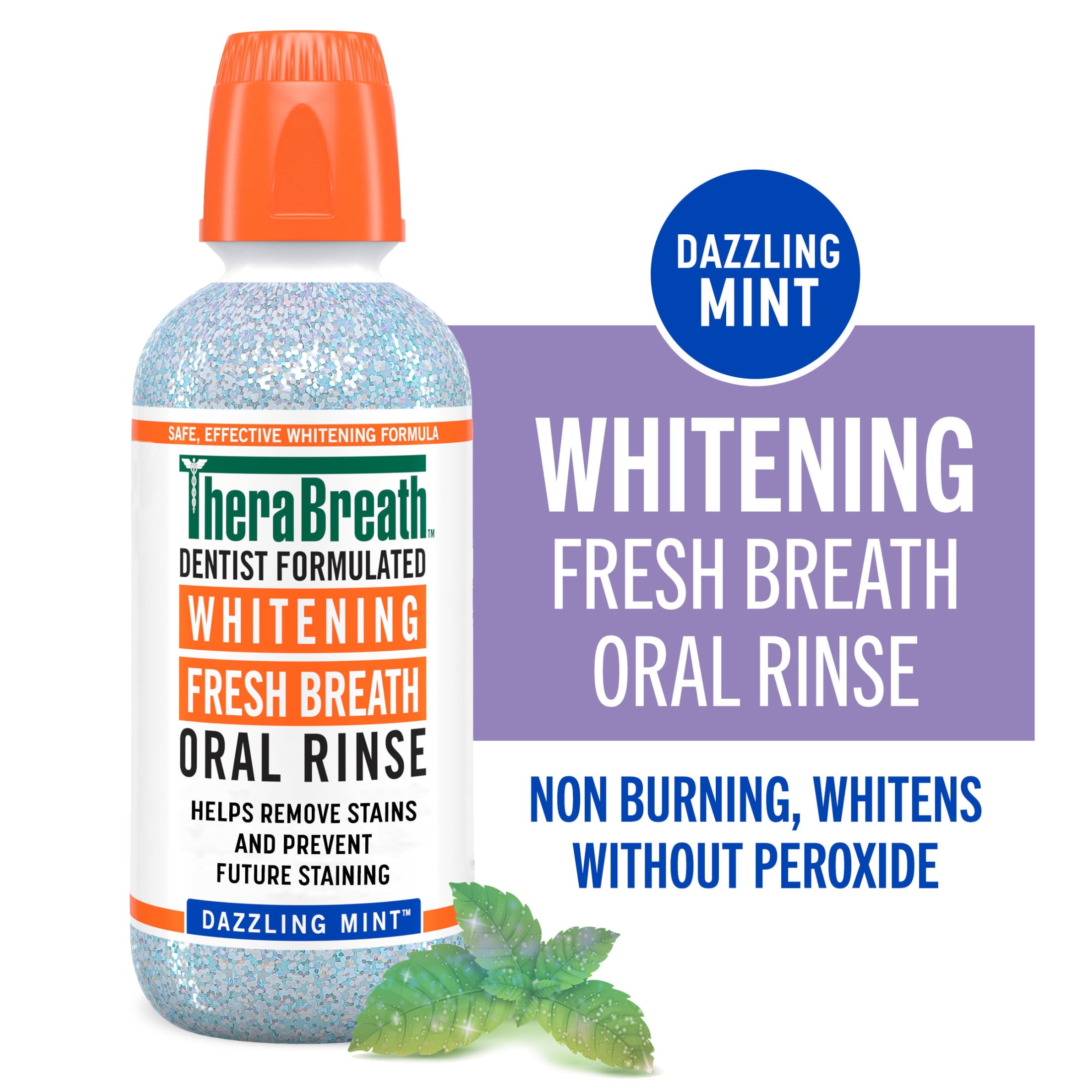 TheraBreath Whitening Alcohol-Free Mouthwash, Fresh Breath Mouthrinse ...