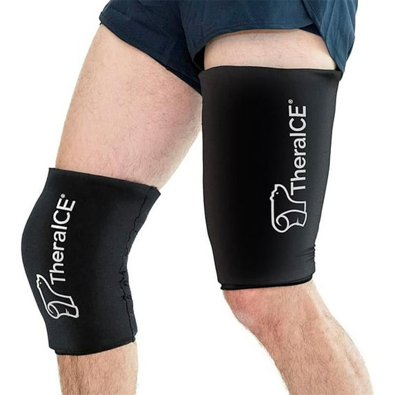 TheraICE Knee Ice Pack Wrap Compression Sleeve for Injuries, Reusable ...