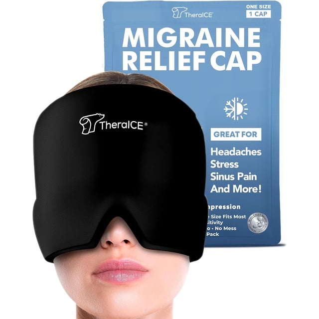 TheraICE Migraine Relief Cap, Cold Therapy, Face Compress Wrap, Head ...